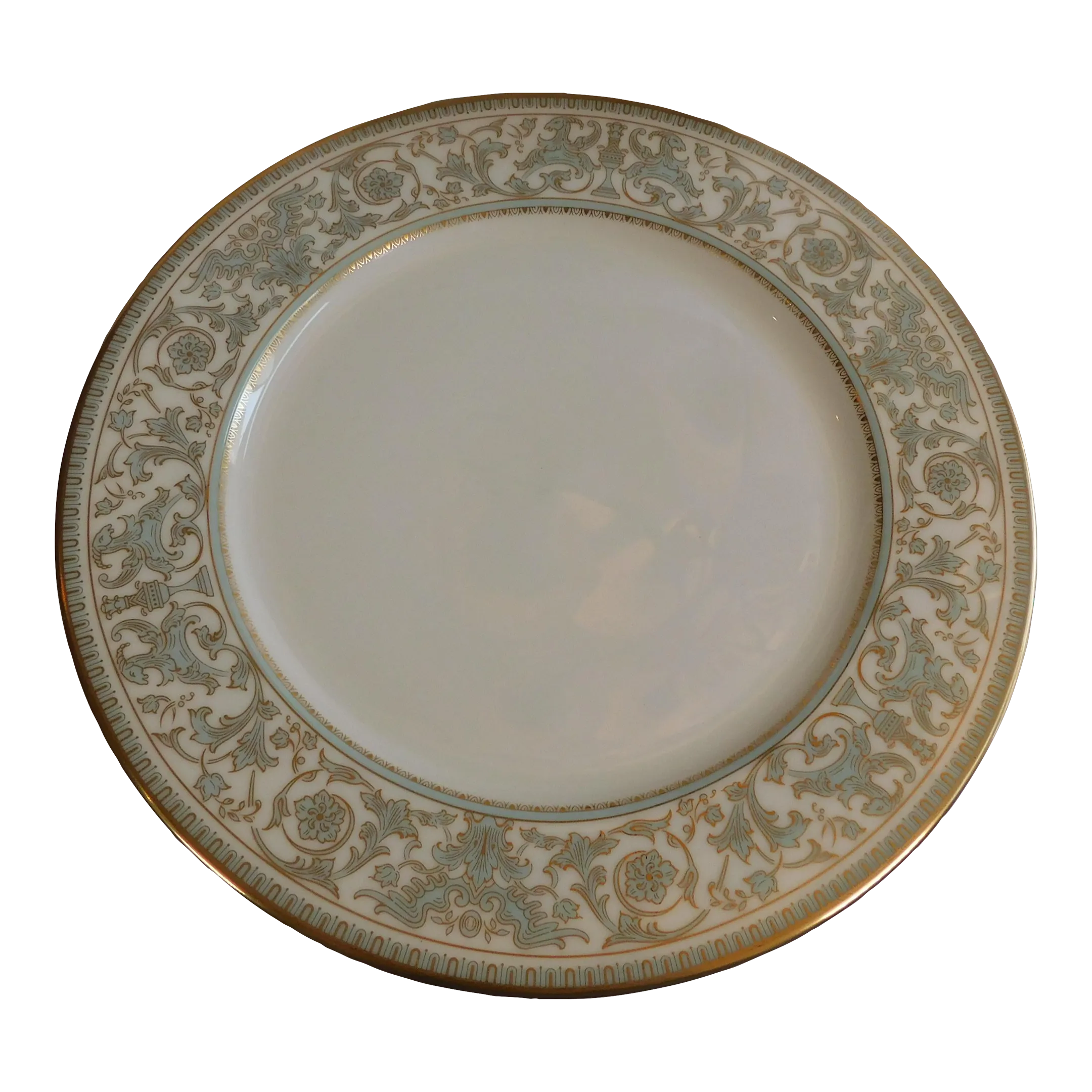 1970s Gorham Aqua and Gold Lorenzo De Medici Dinner Plate | Chairish