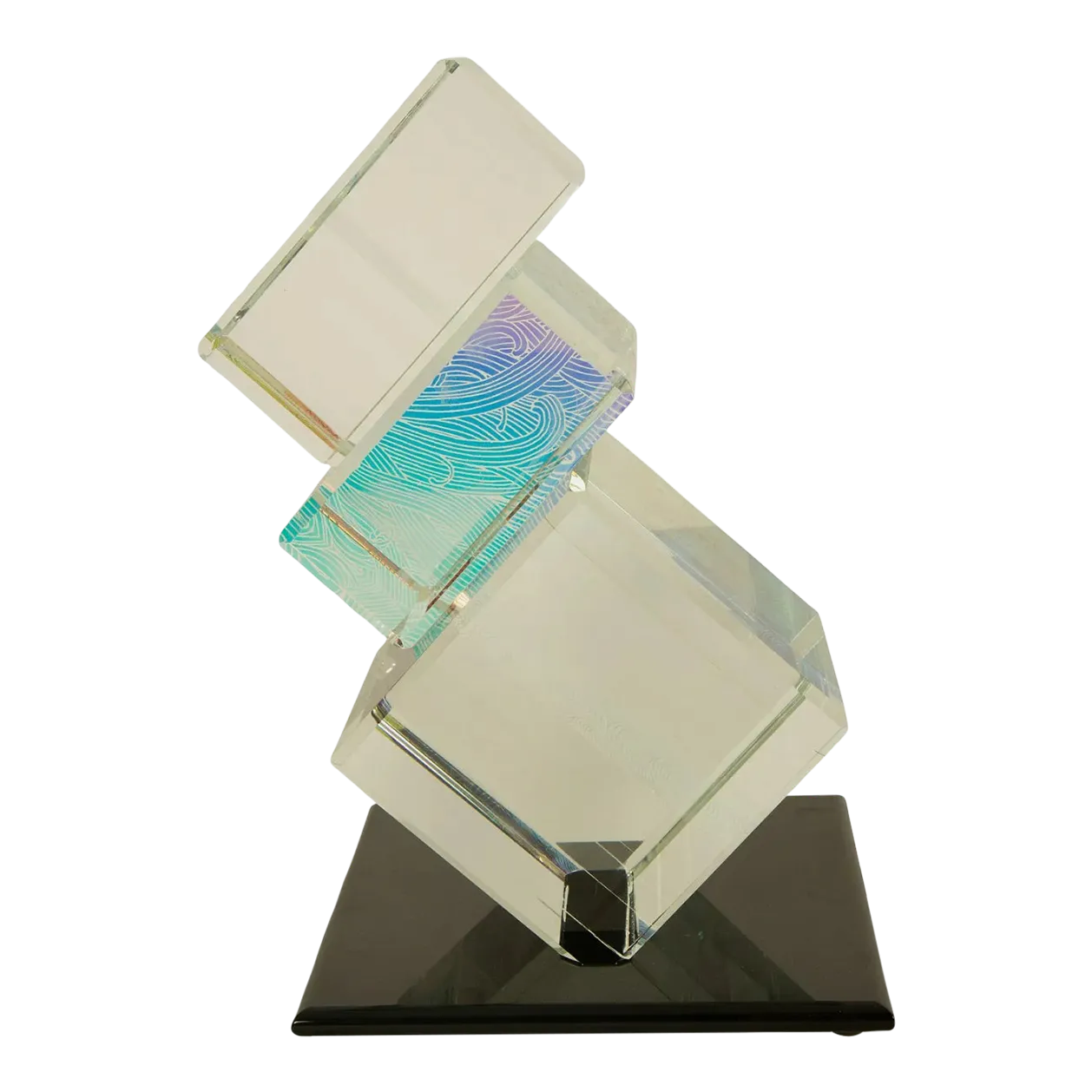 2000s "Neptune's Ocean" Concetta Mason Neptune's Ocean Glass Sculpture ...