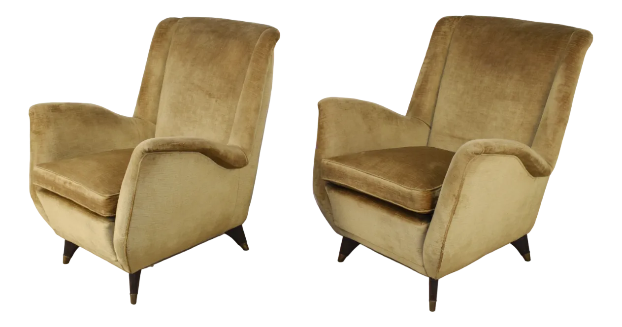 Armchairs from Isa, Italy, 1950s, Set of 2 | Chairish