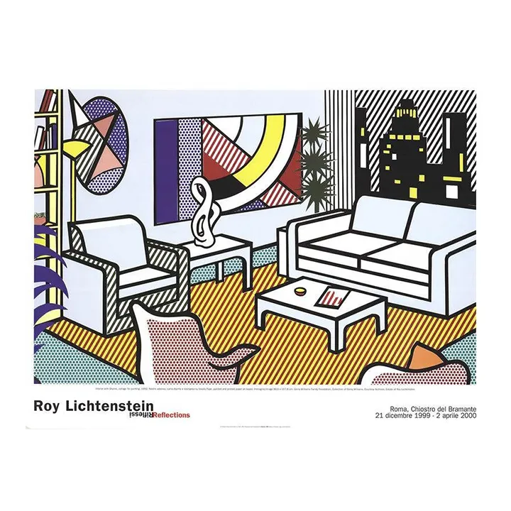 2000 Roy Lichtenstein 'Interior with Skyline, Collage for Painting' Pop ...