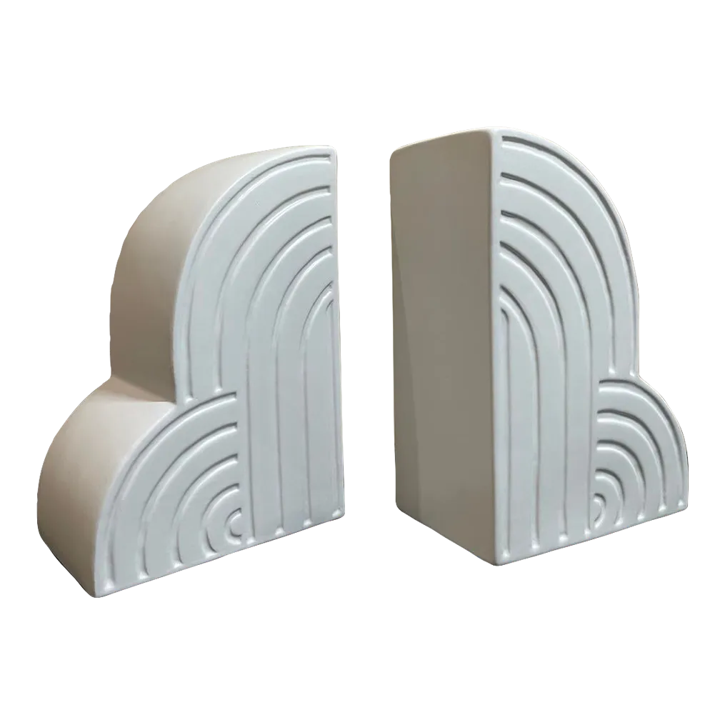 Pair Vintage 1980s Postmodern Architectural Ceramic Sculpture Bookends ...