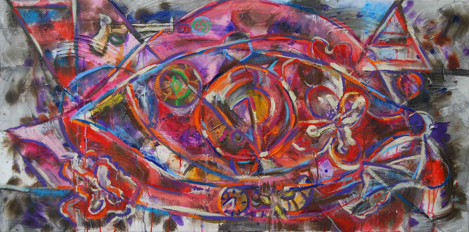 Mixed Media Abstract Painting 'Fin Du Monde' by Texas Artist Jason ...