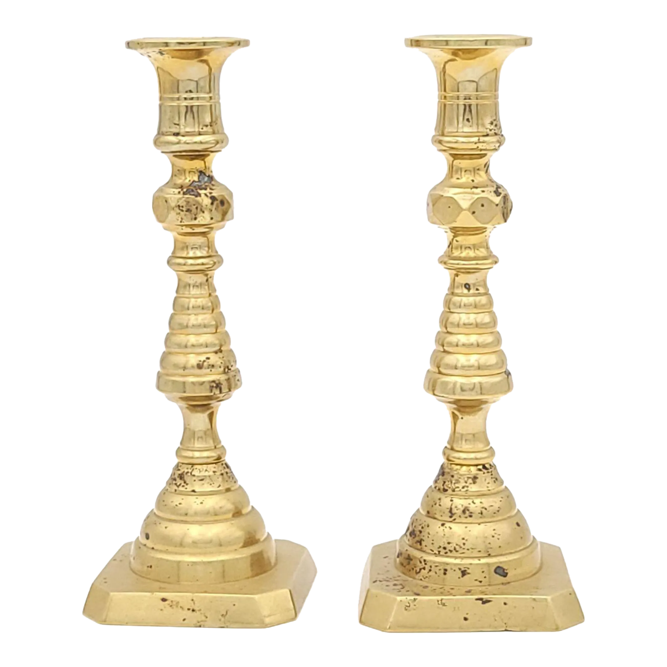Pair of Victorian Beehive Candlesticks, Circa 1860 | Chairish