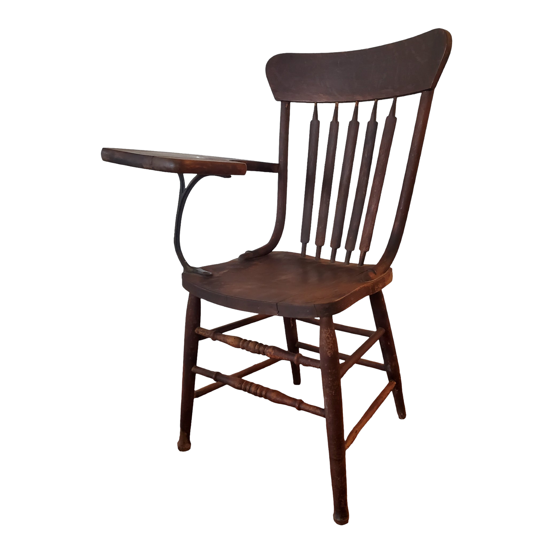 1920s Solid Wood School Tablet Armchair. Student Chair With Desk ...