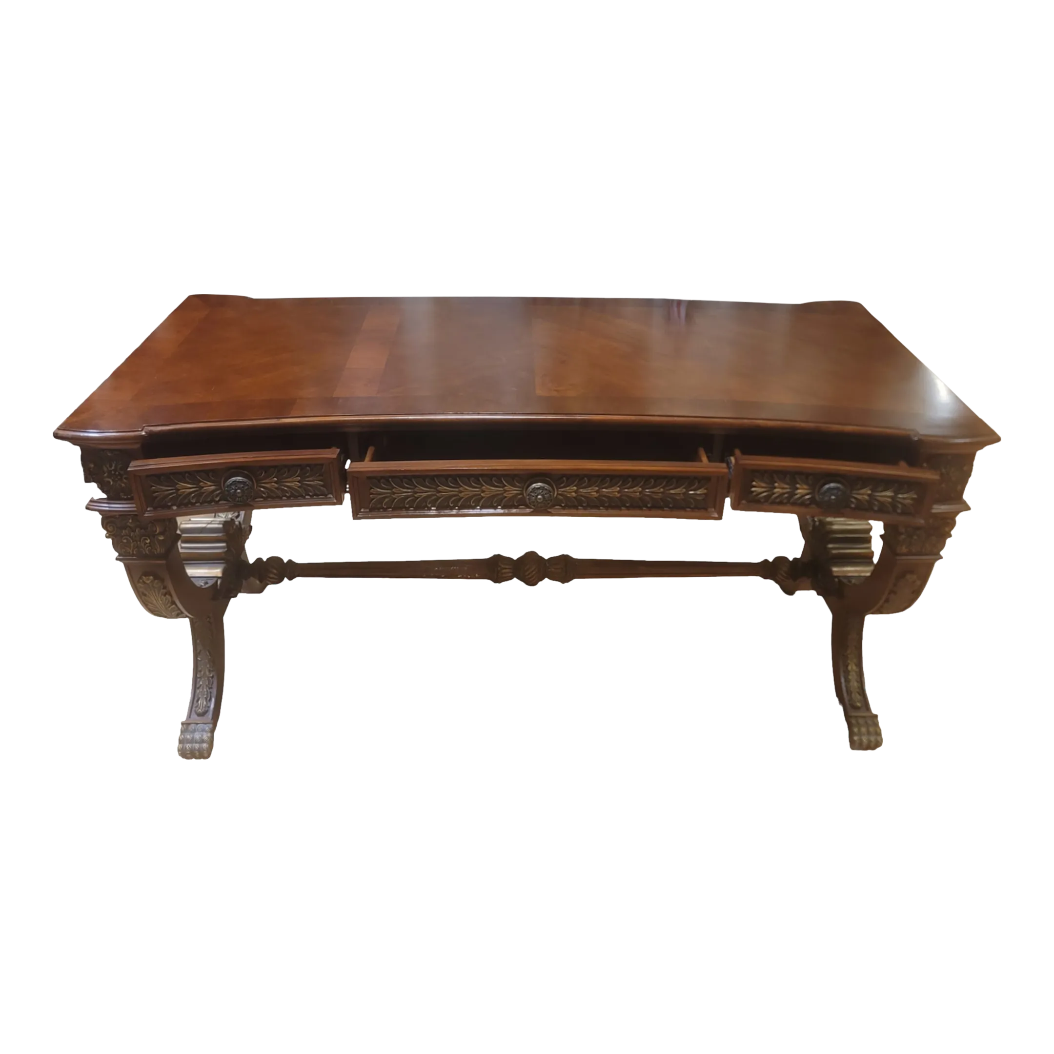 1980s Highly Decorative Desk by Pulaski Furniture Co. - Refinished ...
