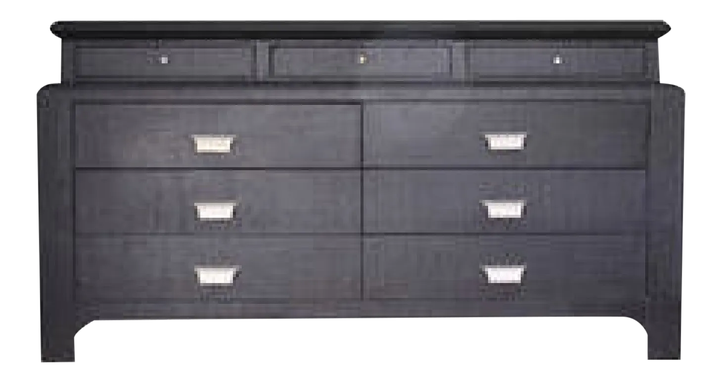 Harrison Van Horn Vintage Black Raffia Covered 9 Drawer Dresser | Chairish
