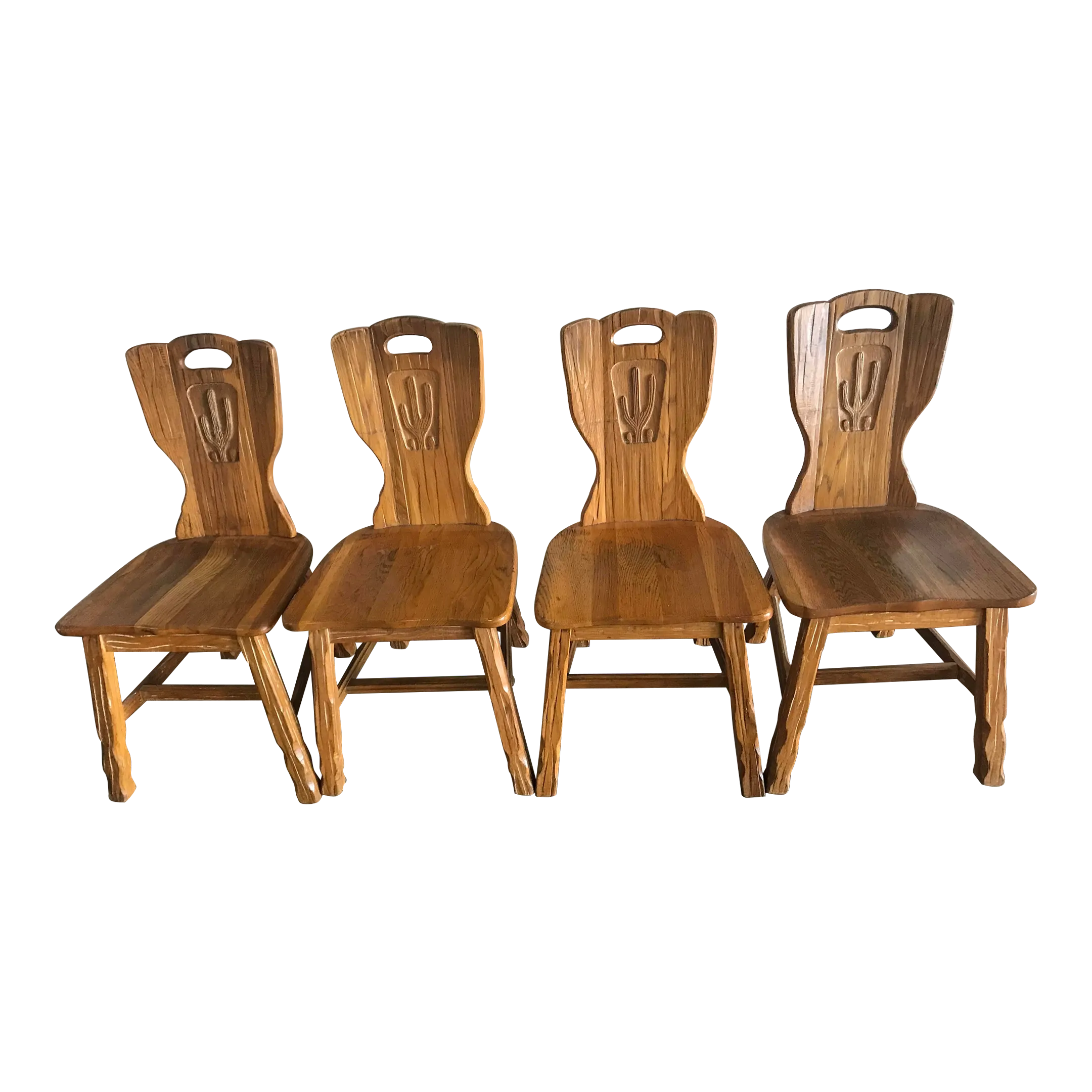 1950s A. Brandt Ranch Oak “Cowboy “ Chairs- Set of 4 | Chairish