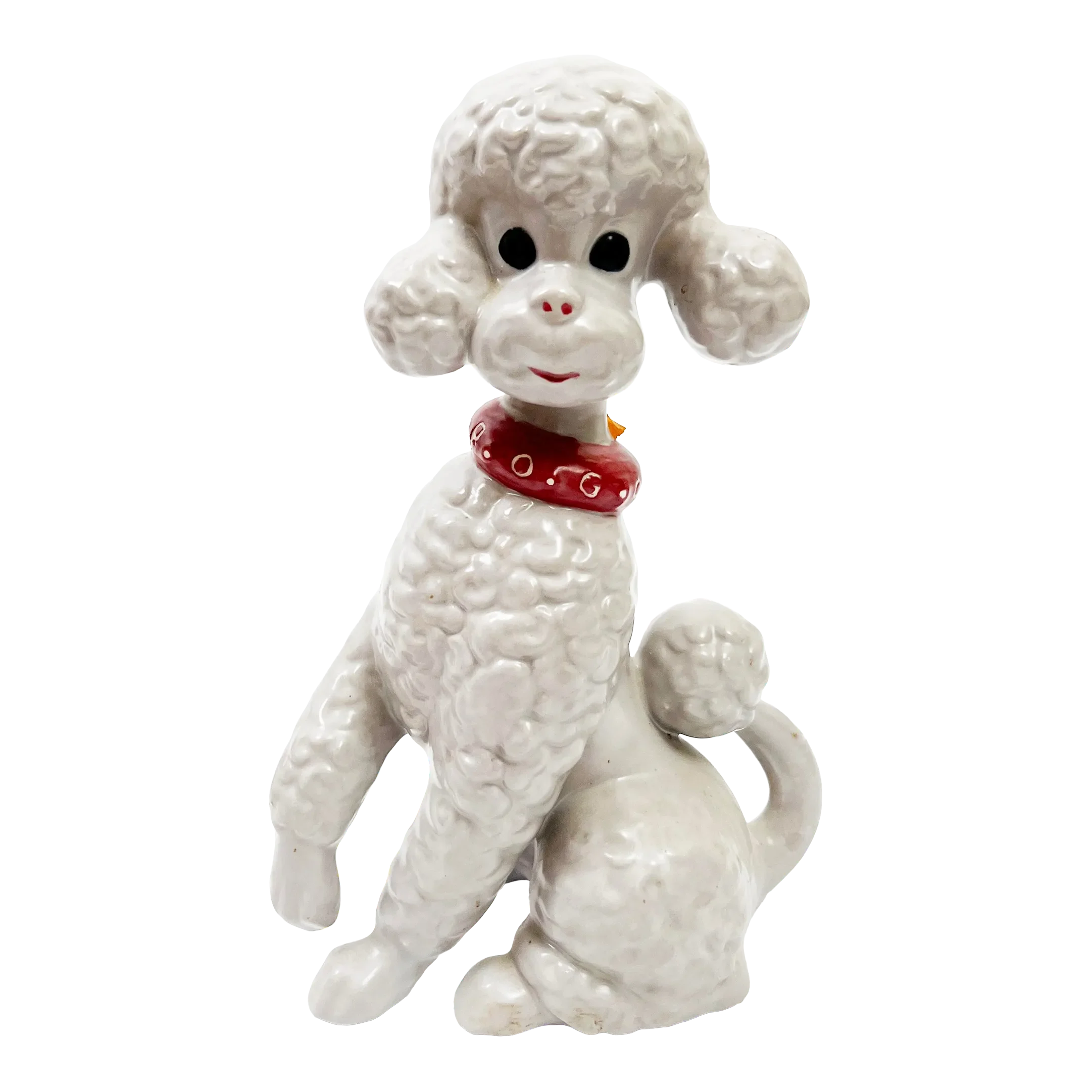 1970's Hand Painted Figural Poodle Ceramic Kitschy Art | Chairish