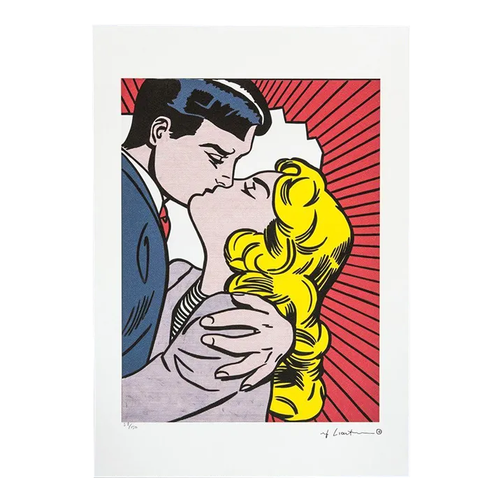 1980s Original Roy Lichtenstein "Kiss" Limited Edition Lithograph ...