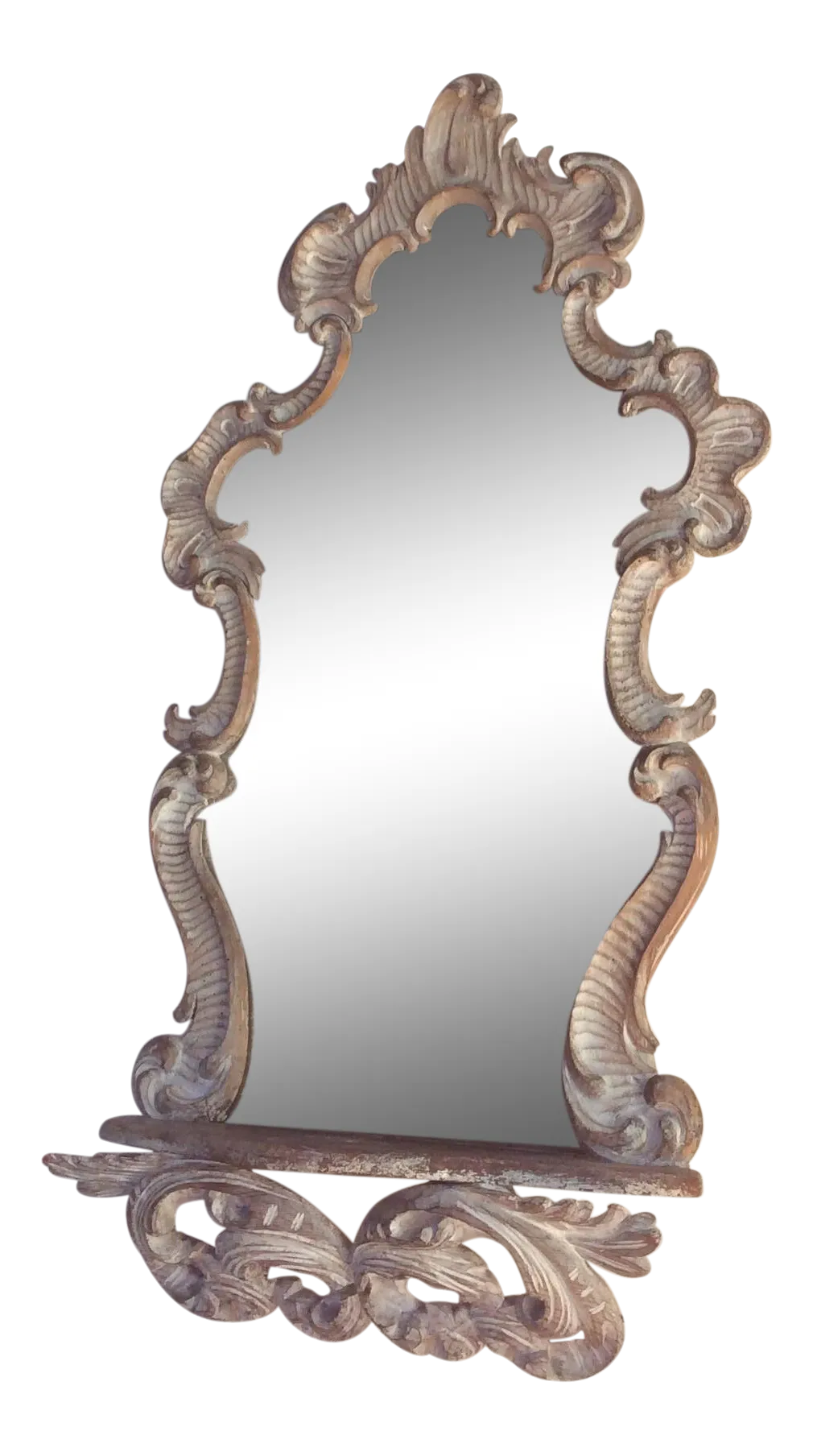 Vintage Italian Rococo Mirror With Shelf | Chairish