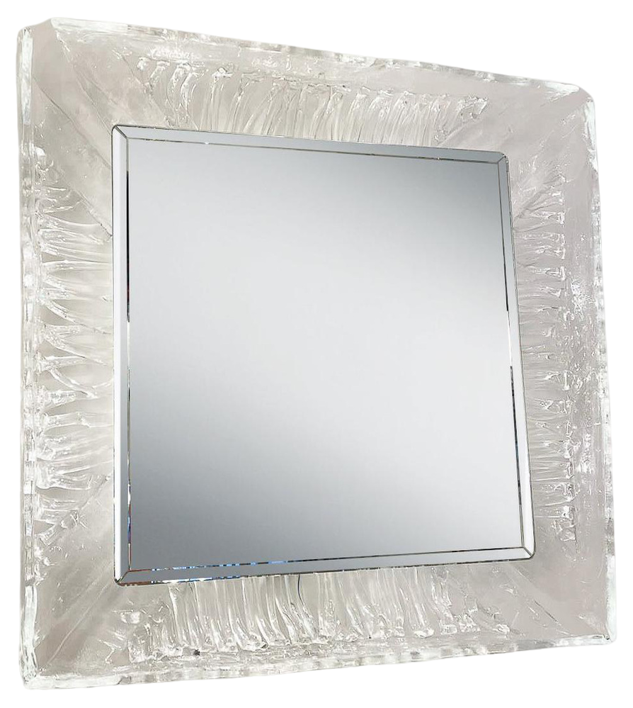 Mid-Century Modern Lightning Glass Mirror from Mazzega, 1960s | Chairish