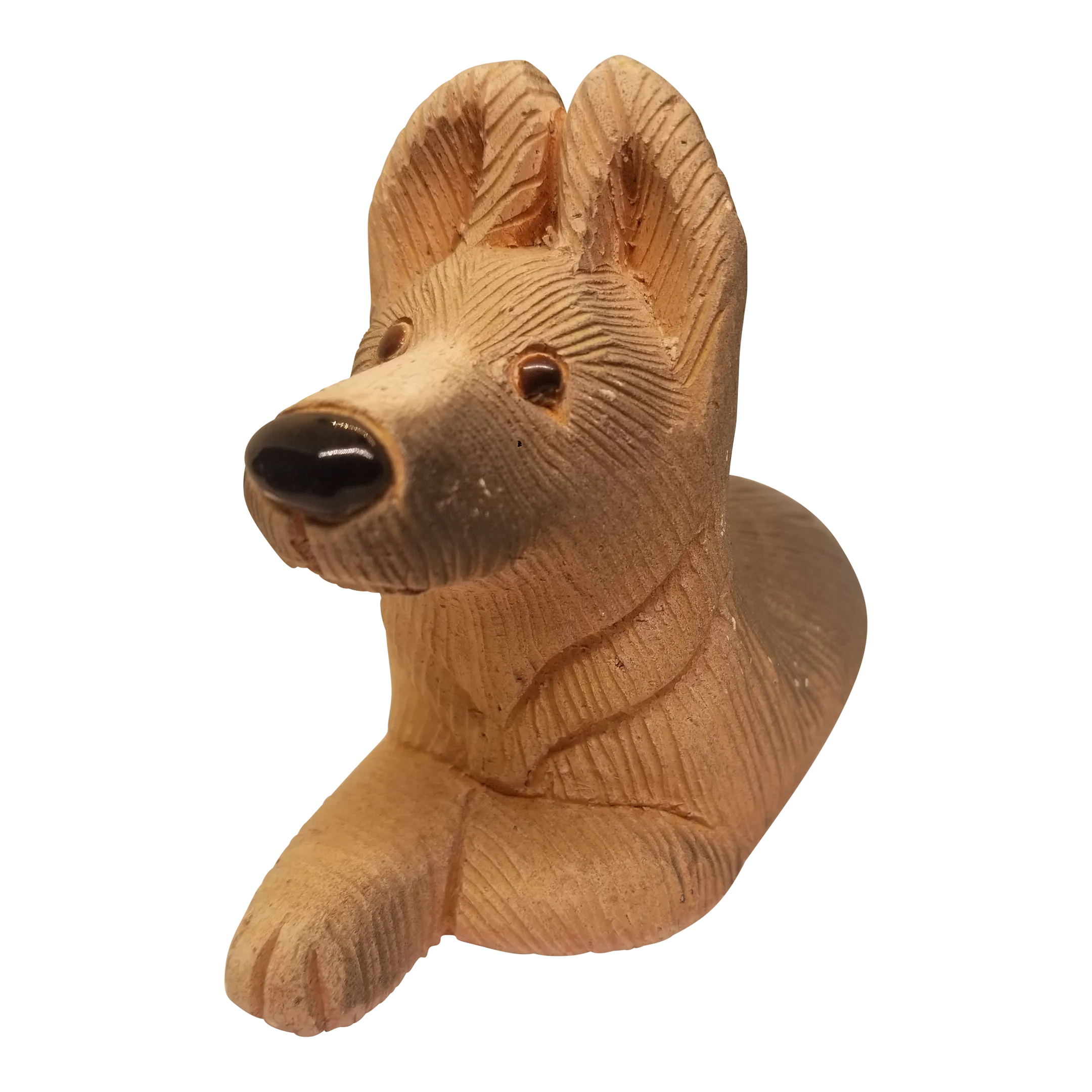 Vintage Clay German Shepherd Dog Handcrafted, Brazil | Chairish