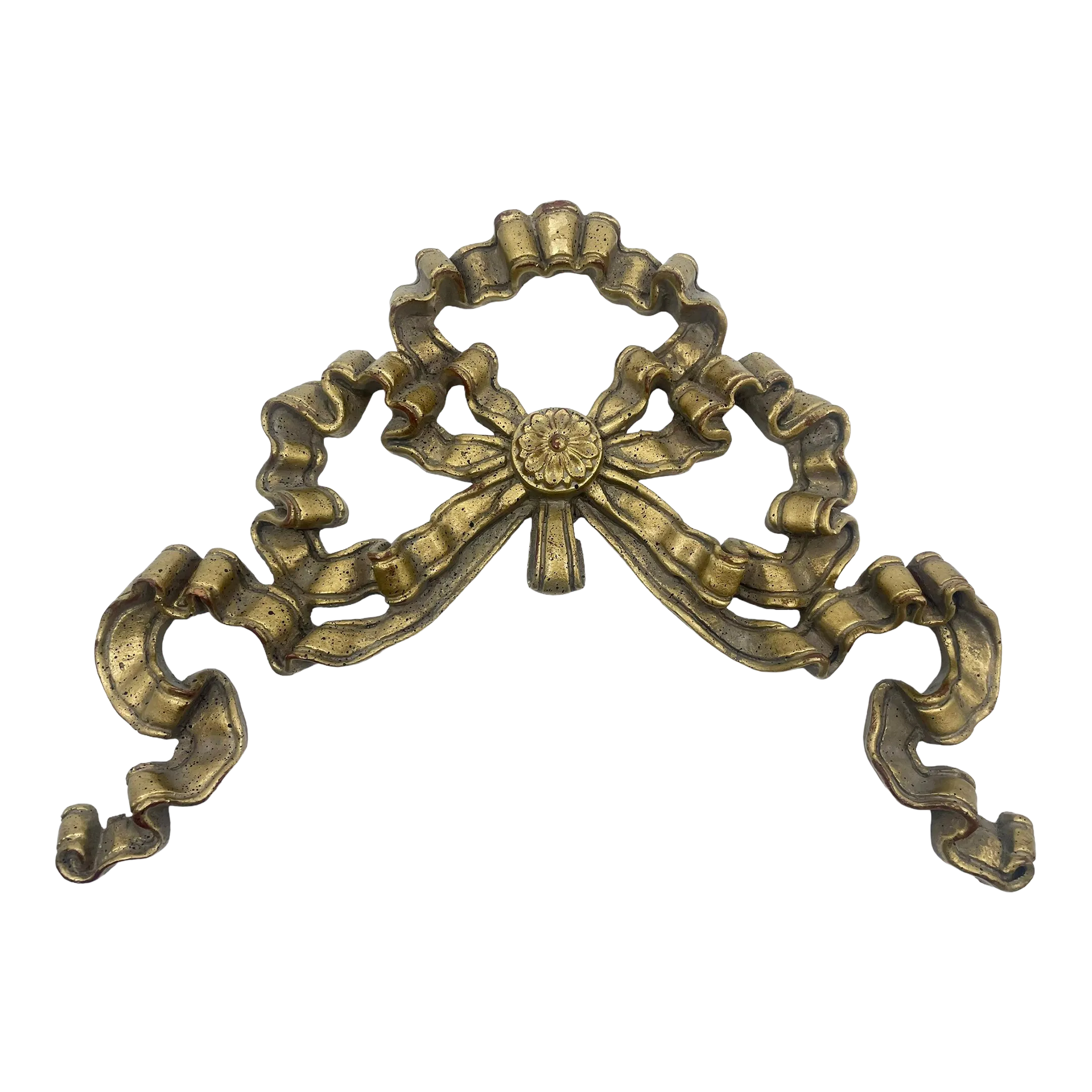 Vintage Bombay Company Gilded Wood Decorative Bow | Chairish