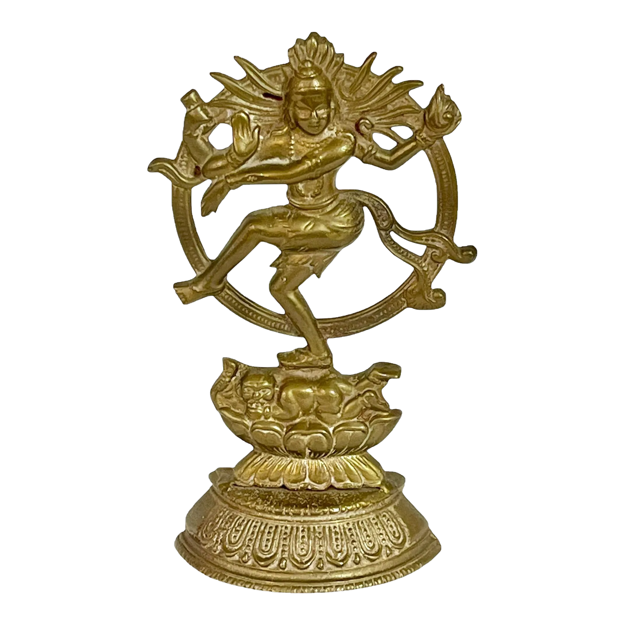 Vintage Brass Indian Nataraja Hindu God Figure | Chairish