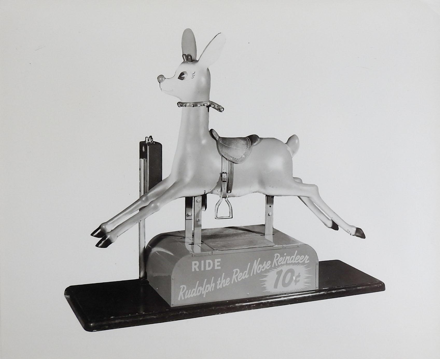1950's Rudolph the Red Nose Reindeer Kiddie Ride Photograph | Chairish