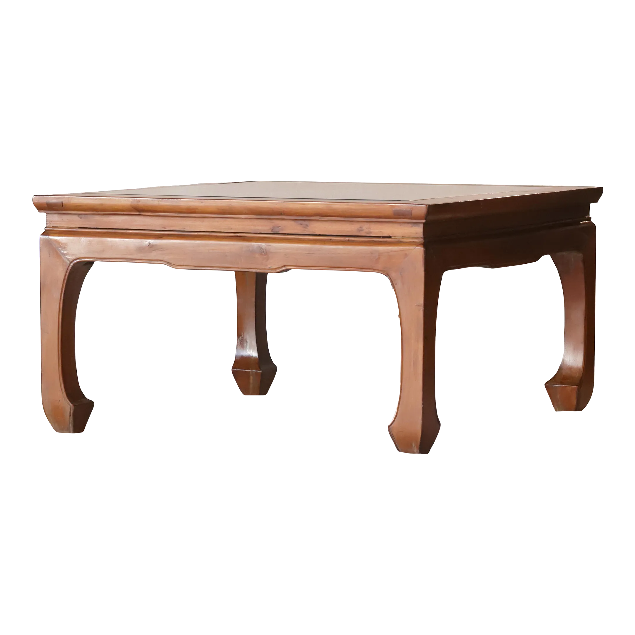 Vintage Asian Square Coffee Table，With Ming Style Antique Screen and ...