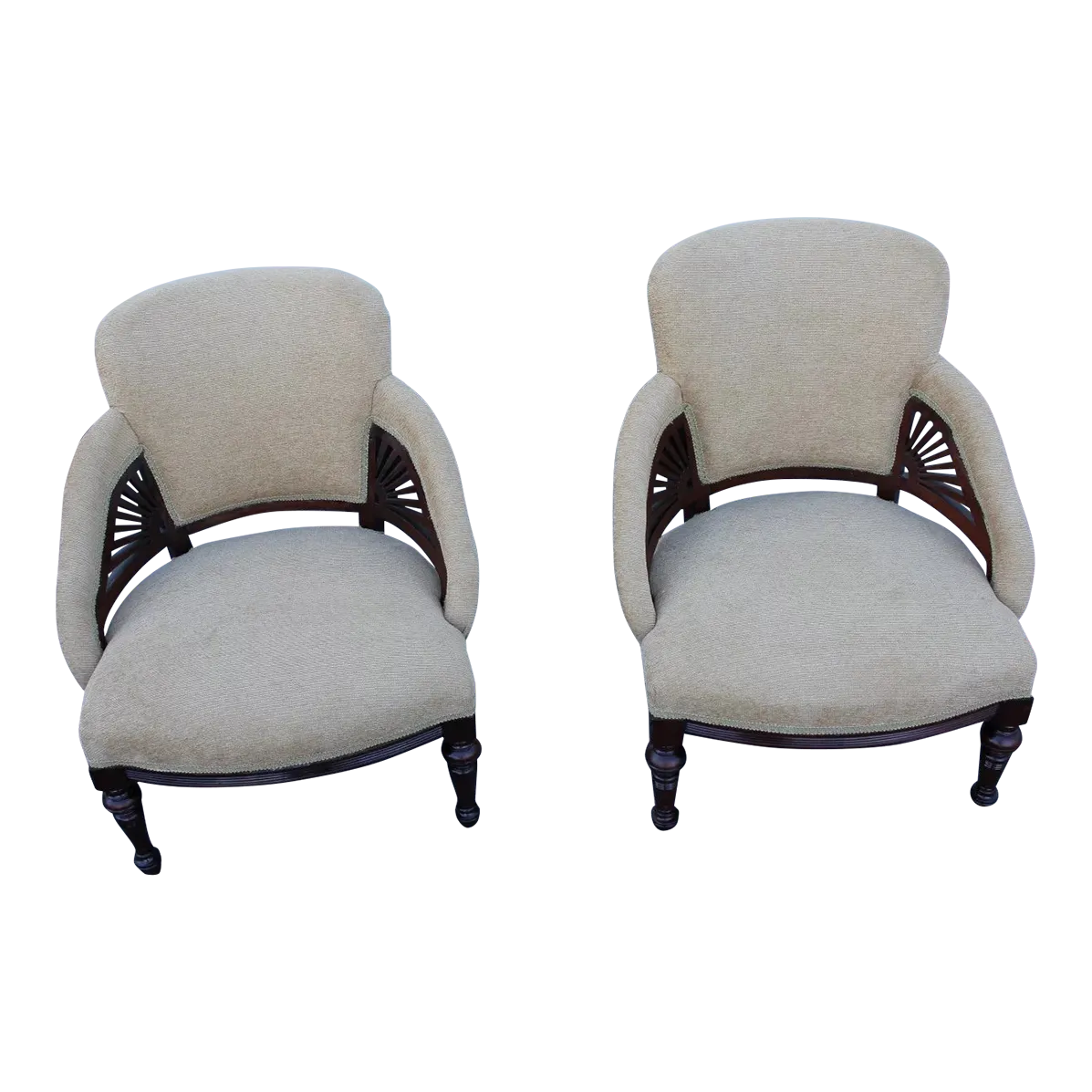 19th Century Pair of American Victorian Mahogany Side End Chairs on ...