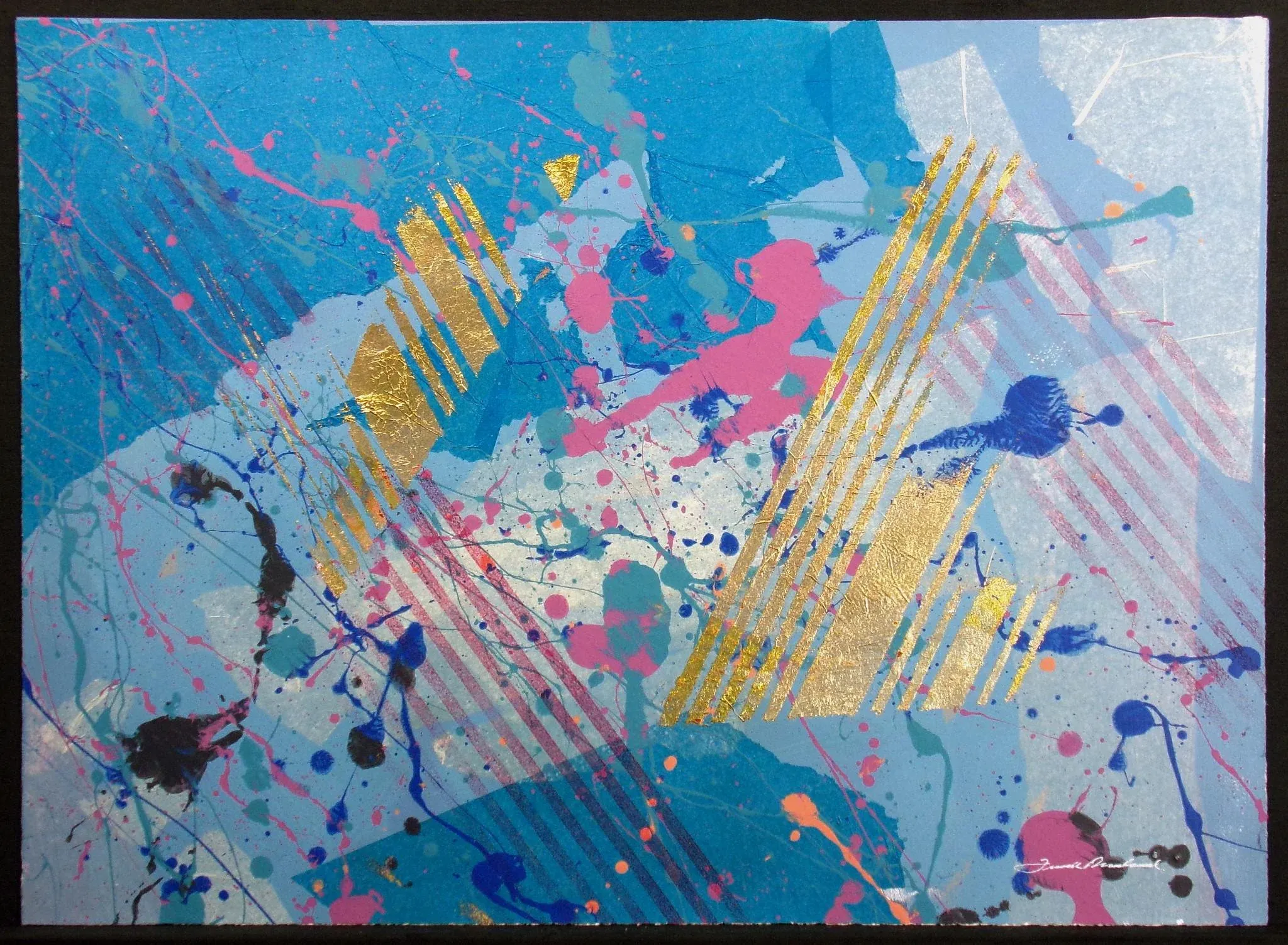 1980s Frank Rowland "Airborne" Original Mixed Media Art on Paper With ...