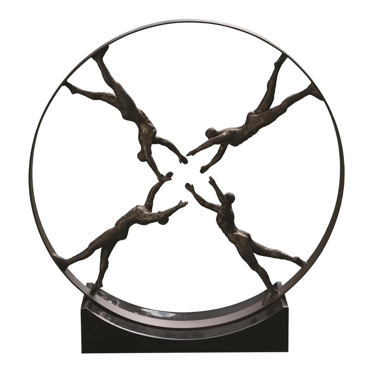 1990s Global Views Reaching for Center Bronze Sculpture | Chairish