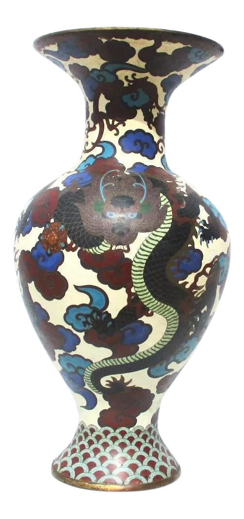 Japanese Enamel Vase Late 19th Century | Chairish