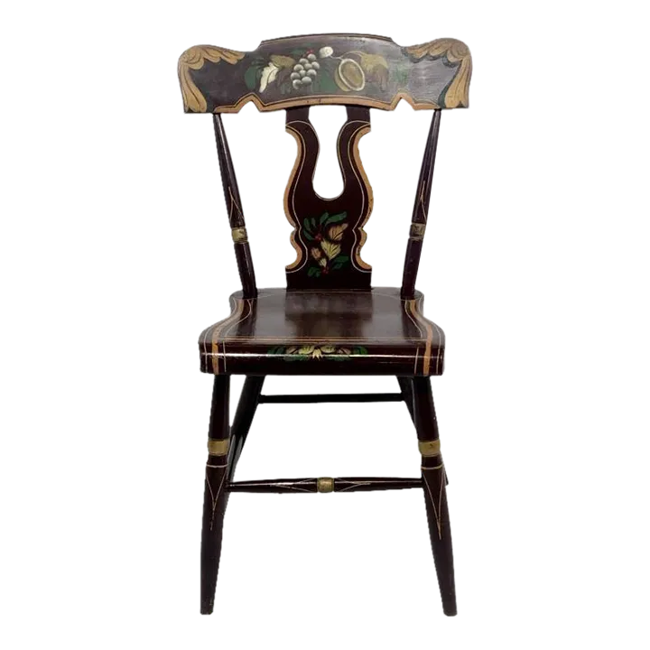 Early 20th Century Antique Decorated Boot Jack Chair | Chairish