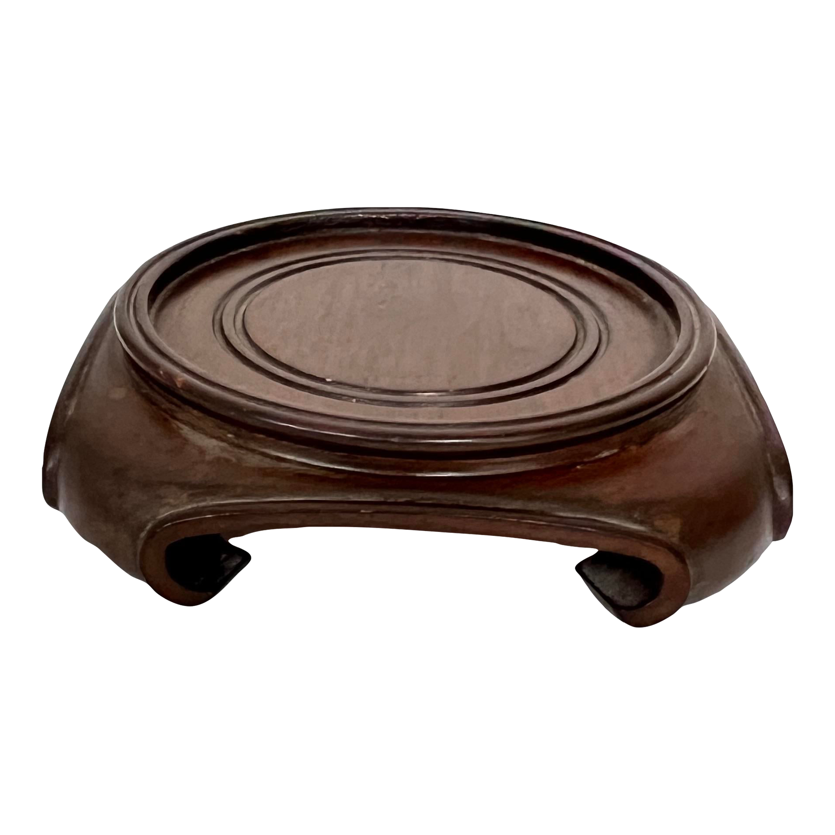 Chinoiserie Mahogany Scroll Foot Plant / Display Stand | Chairish