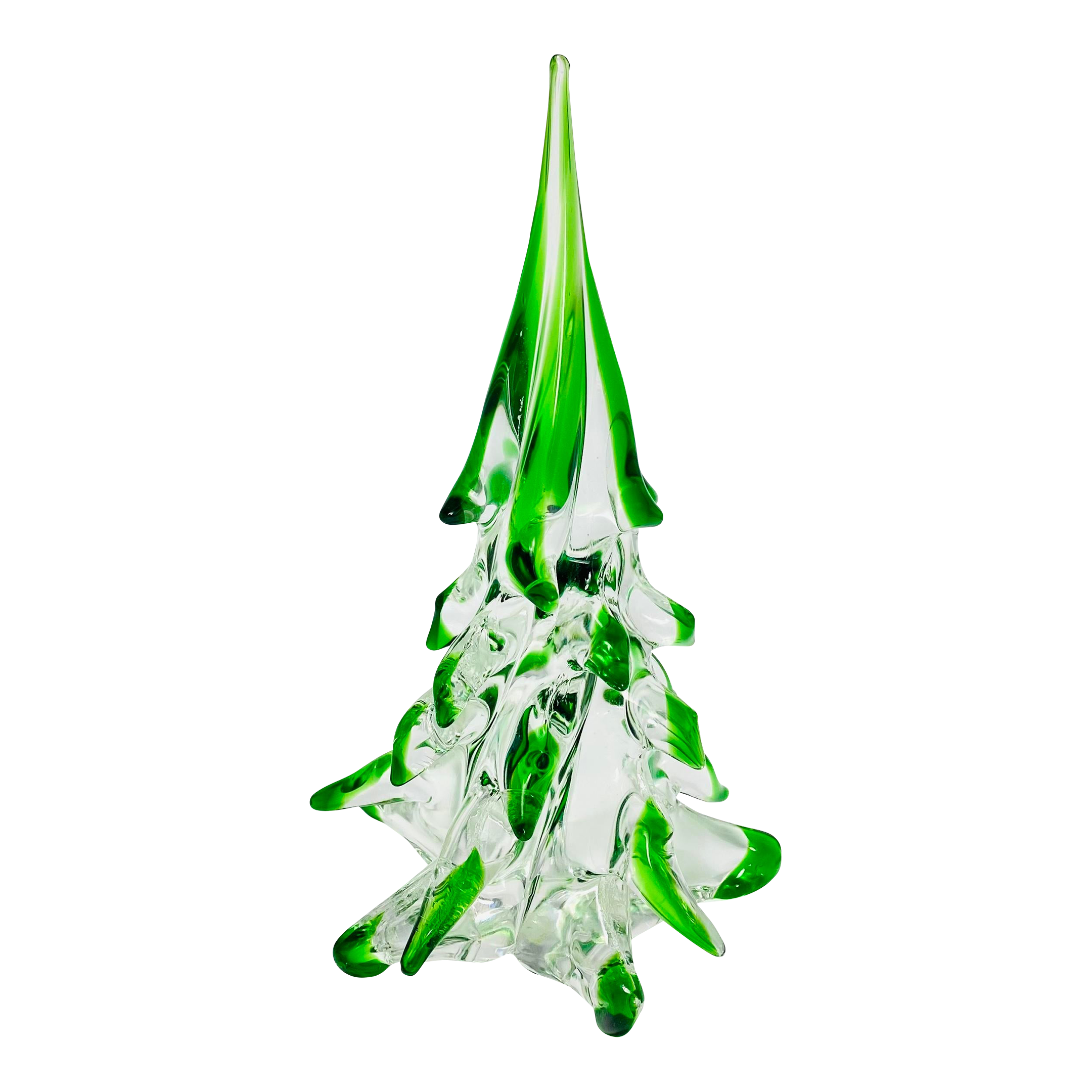 Vintage Green Spike Murano Christmas Tree | Chairish