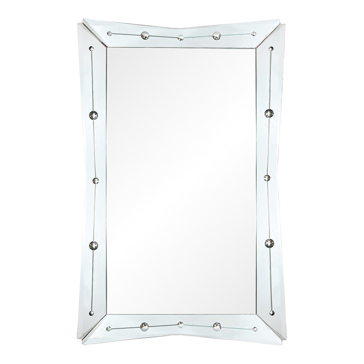 1940s Hollywood Art Deco Atomic Mirror With Beveled Edges & Reverse ...