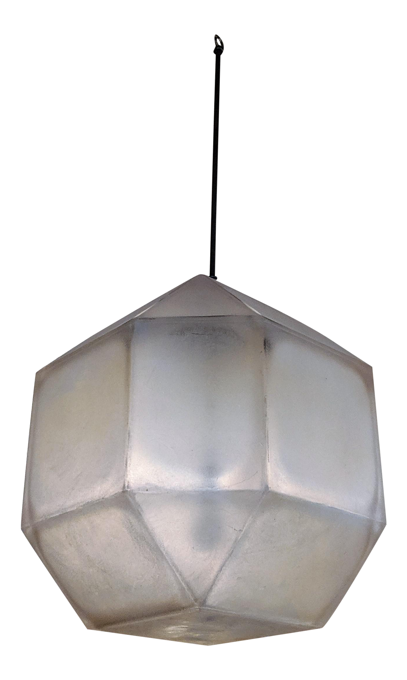 Vintage Geometric White Translucent Acrylic Pendant Lights | Chairish