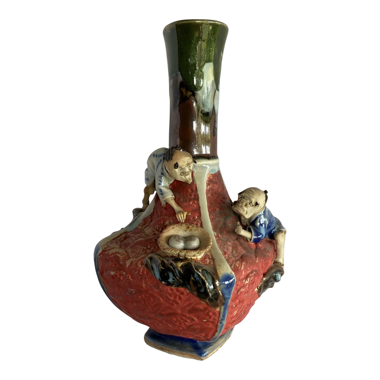 Late 19th Century Inoue Ryosai II Japanese Sumida Ware Vase With Two ...