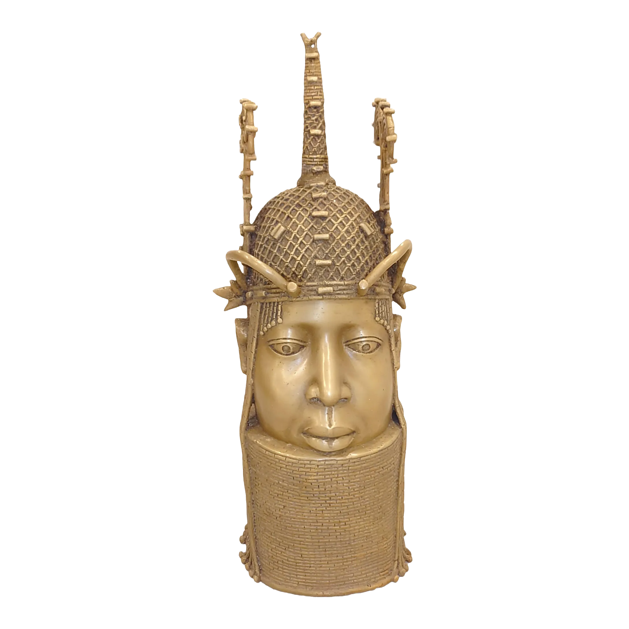 Mid 20th Century Oba King Benin Bronze Head by Osaize Omodamwen | Chairish
