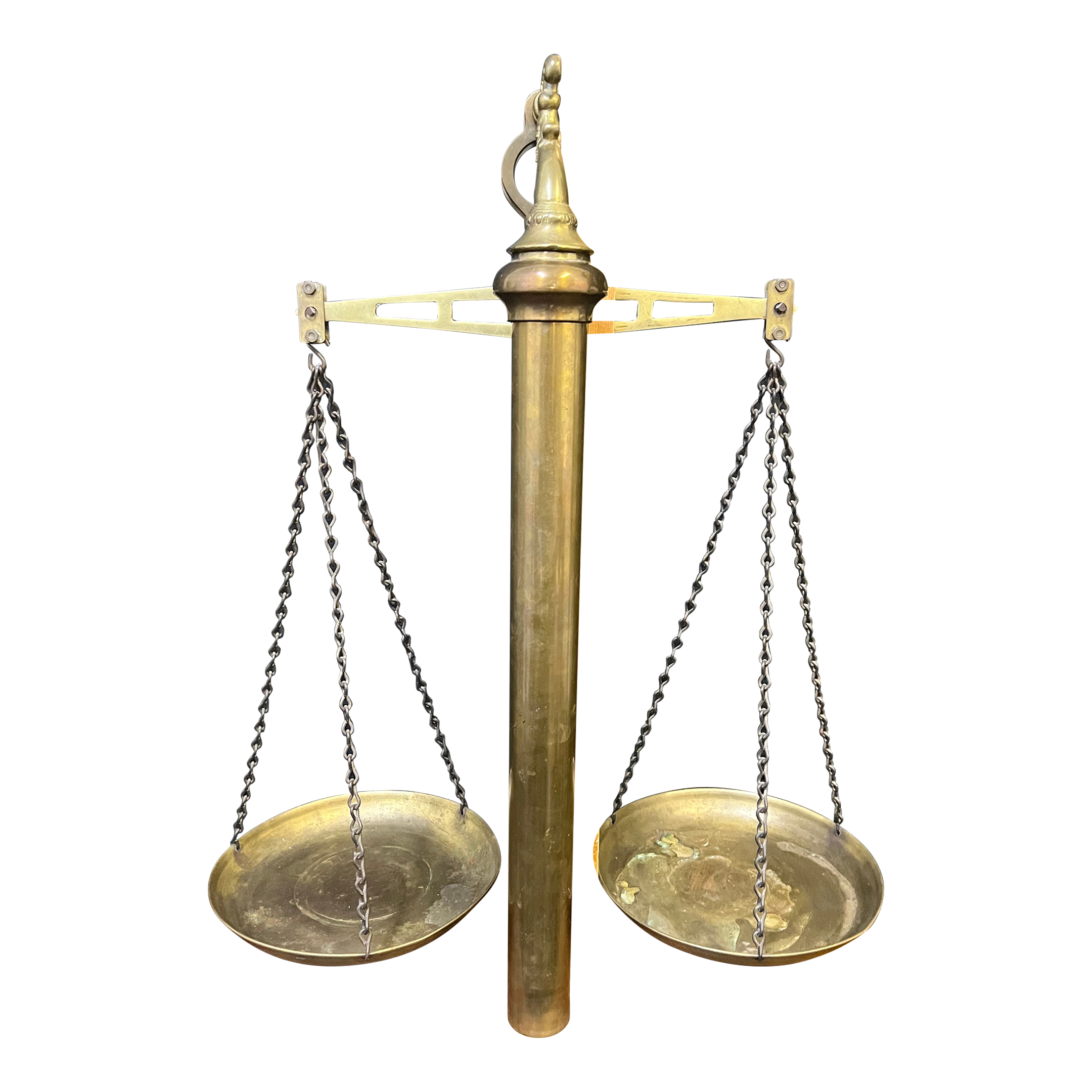 1940s Brass Wells Fargo San Francisco Banker Scales of Justice | Chairish