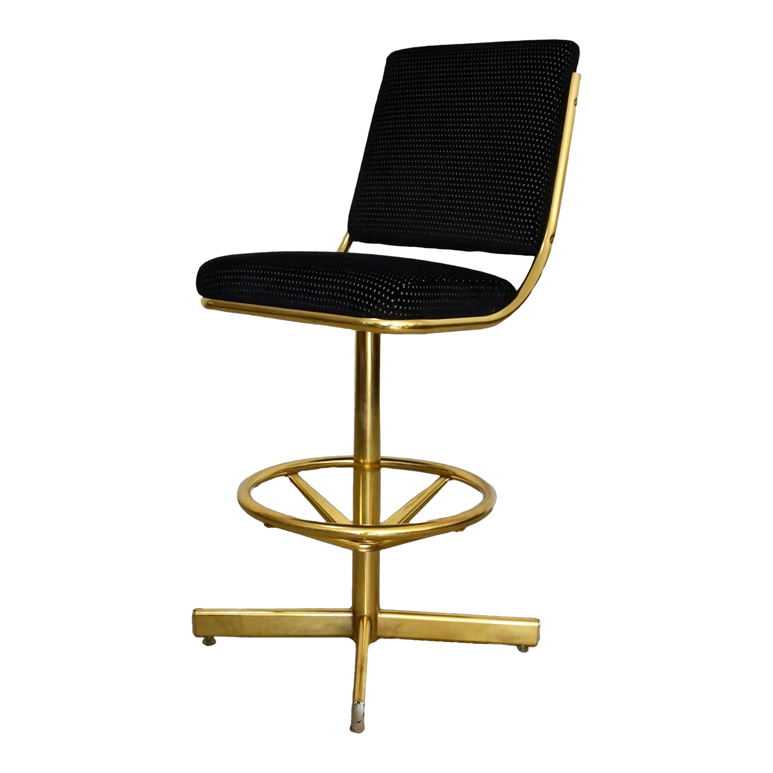 1970's Hollywood Regency Brass Bar Stool | Chairish