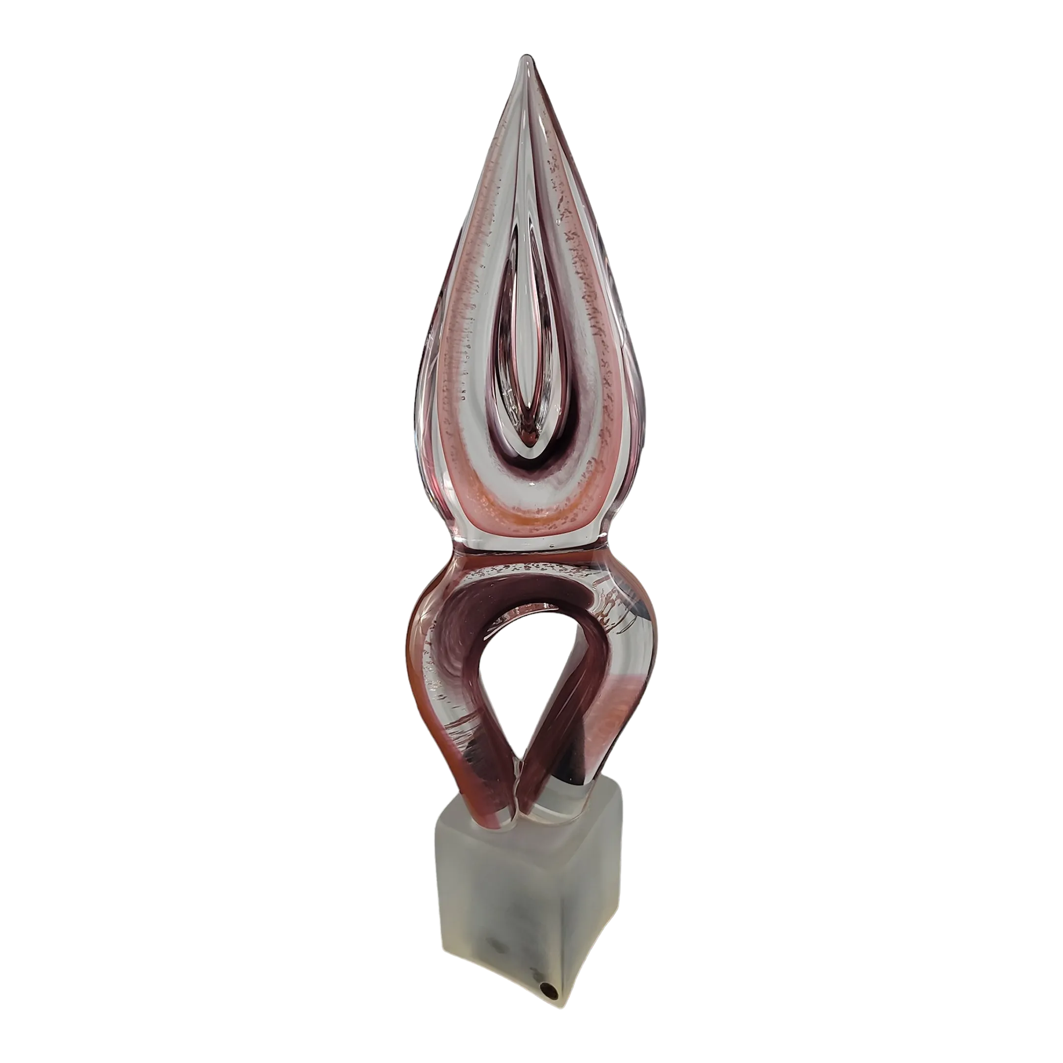 1960s Murano Glass Sommerso Tear Drop Sculpture | Chairish