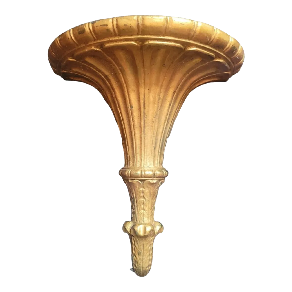 Chelsea House Gold Leaf Fluted Wall Sconce Bracket Shelf | Chairish