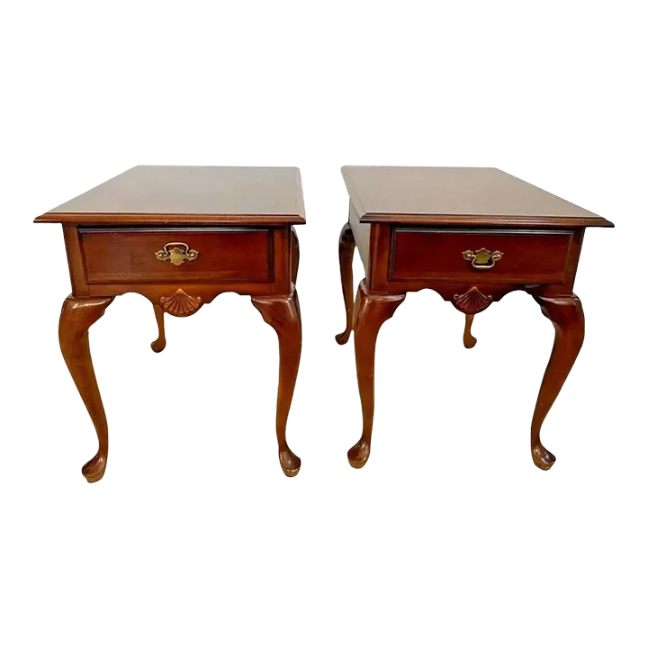 American Drew Side Tables Single Drawer Matching - a Pair | Chairish