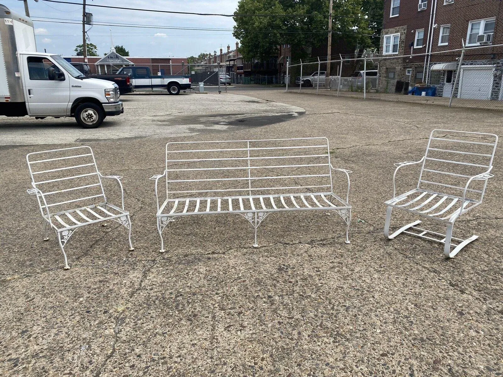Vintage Meadowcraft Dogwood Wrought Iron Garden Patio Set Sofa Chairs 3 Pc Set Chairish