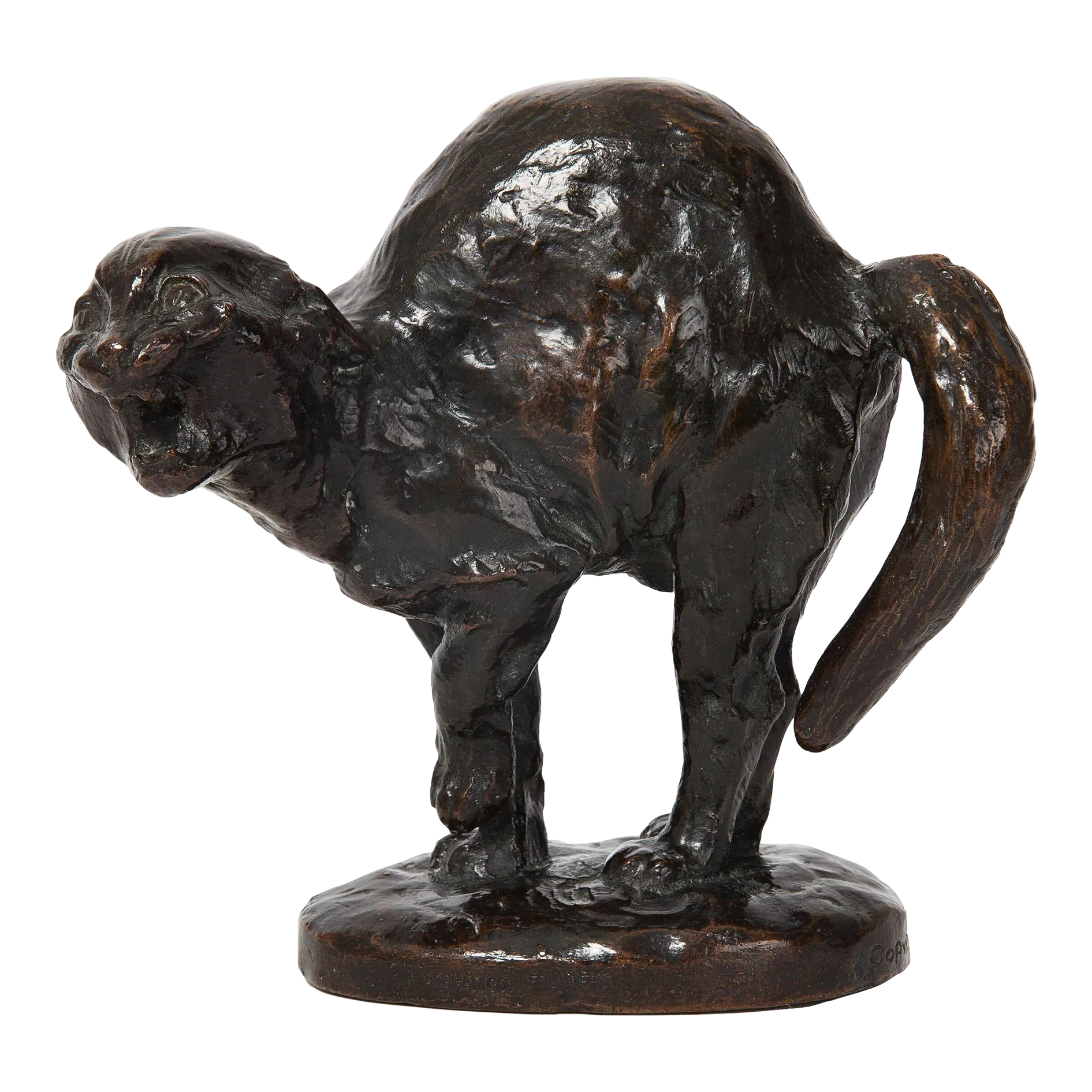 Authentic Frederick Roth "Hissing Cat" (1913) Bronze Sculpture, Gorham ...