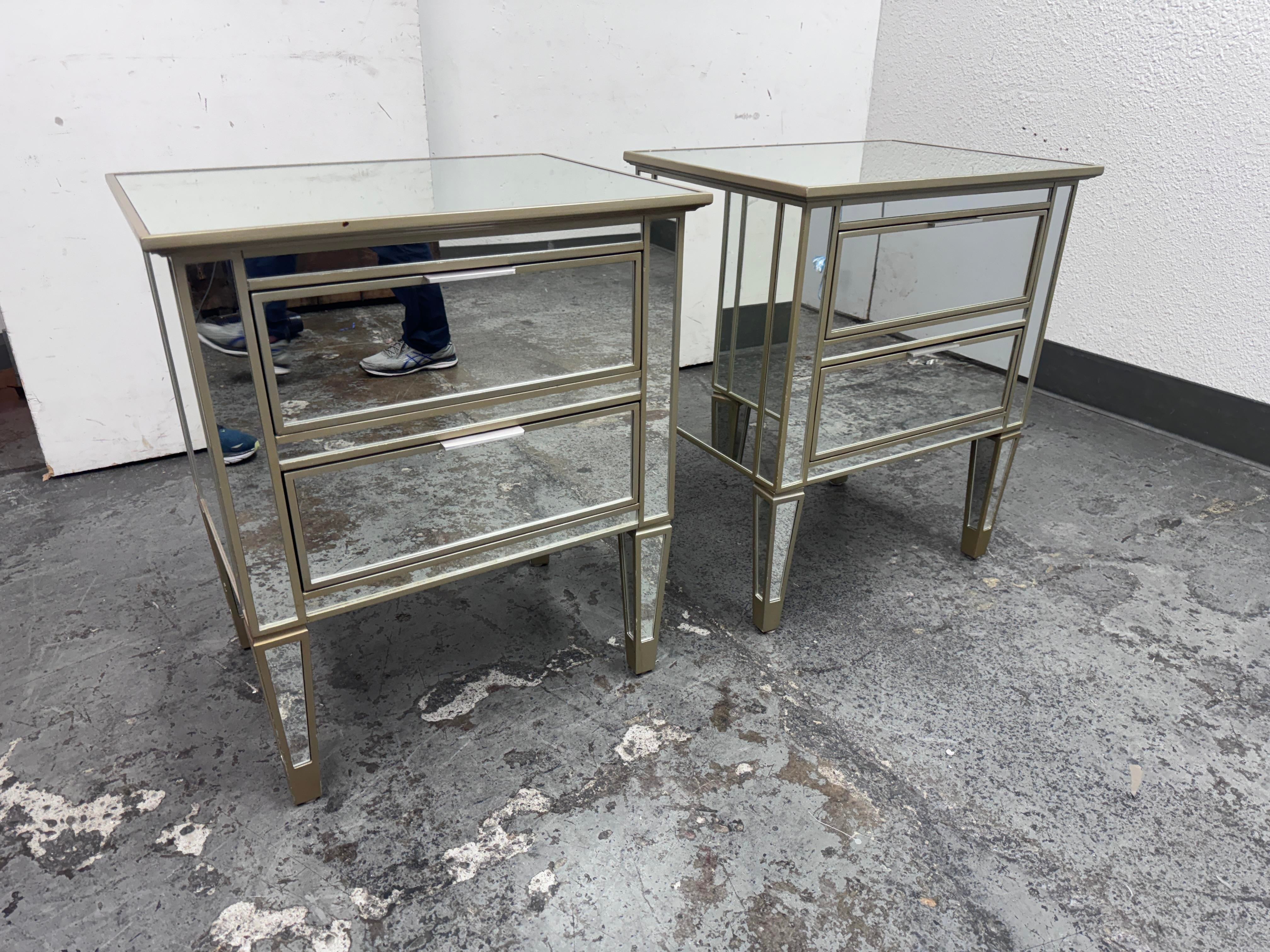Pottery barn mirrored nightstand store