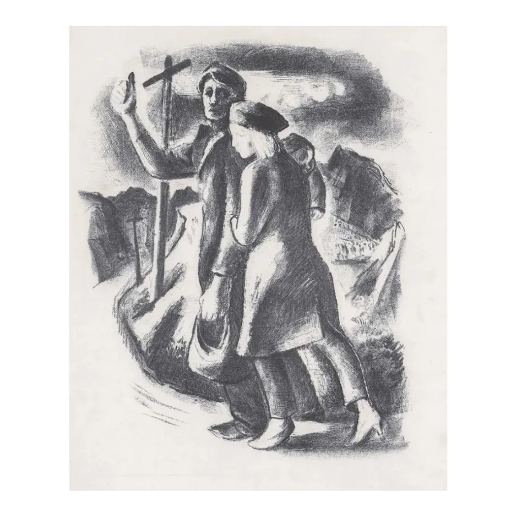 1930s Boardman Robinson Hitchhikers Lithograph | Chairish