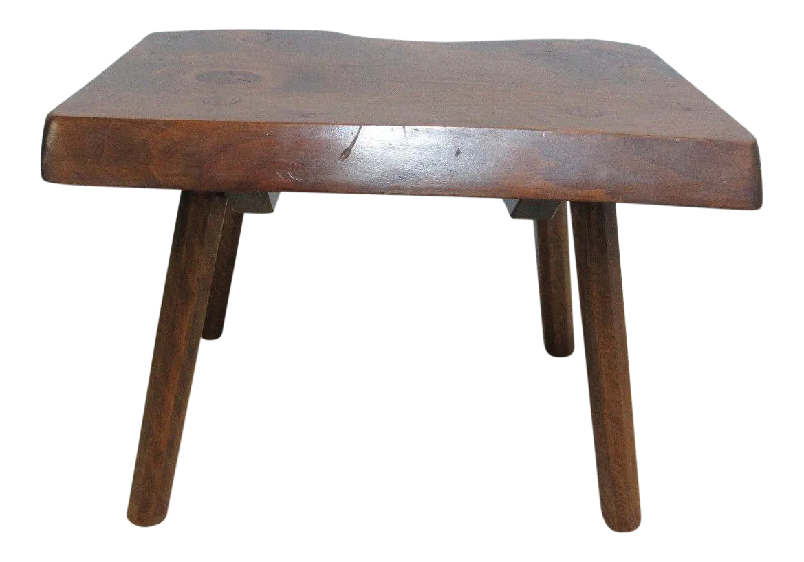 Mid Century Adirondack Free Form Slab Wood End Table | Chairish