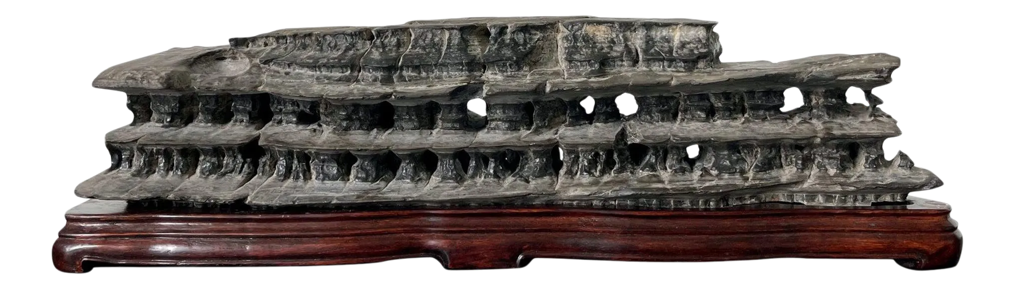 Chinese Scholar Rock Wuling Stone on Stand | Chairish