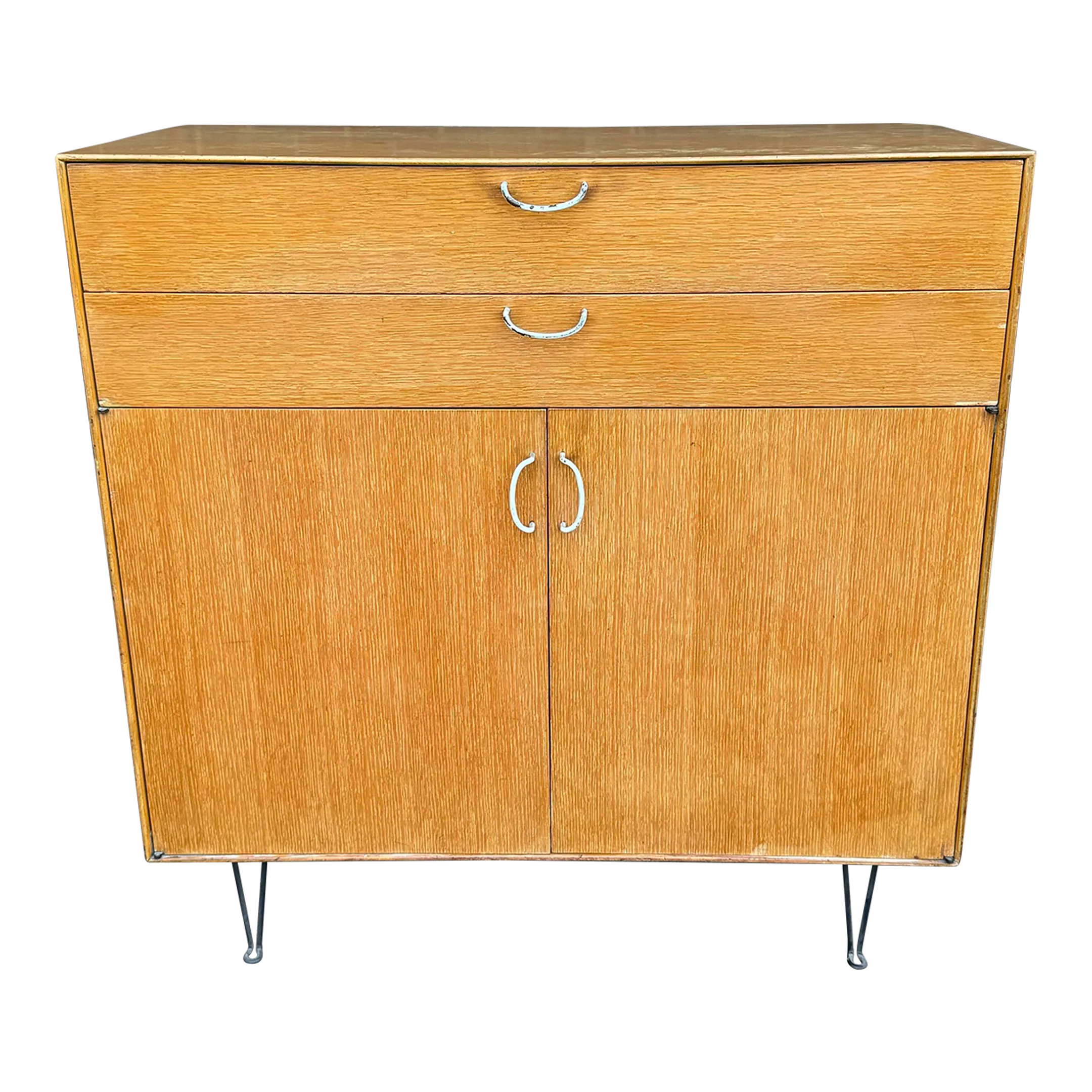 George Nelson for Herman Miller Thin Edge Prototype Cabinet Hairpin Leg ...