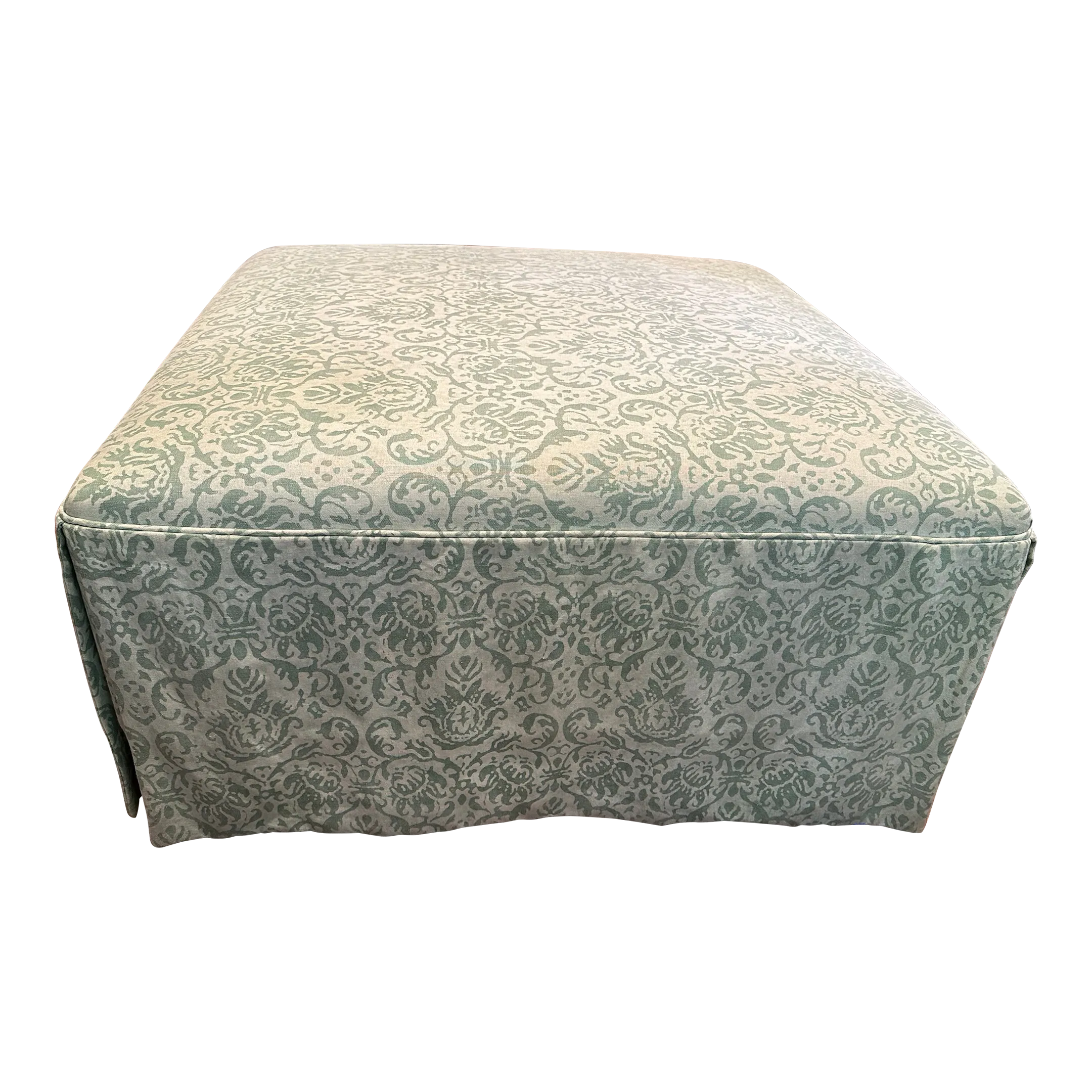 Custom-Made Ottoman by Dennis & Leen Covered in Le Gracieux Inc. Ivory ...