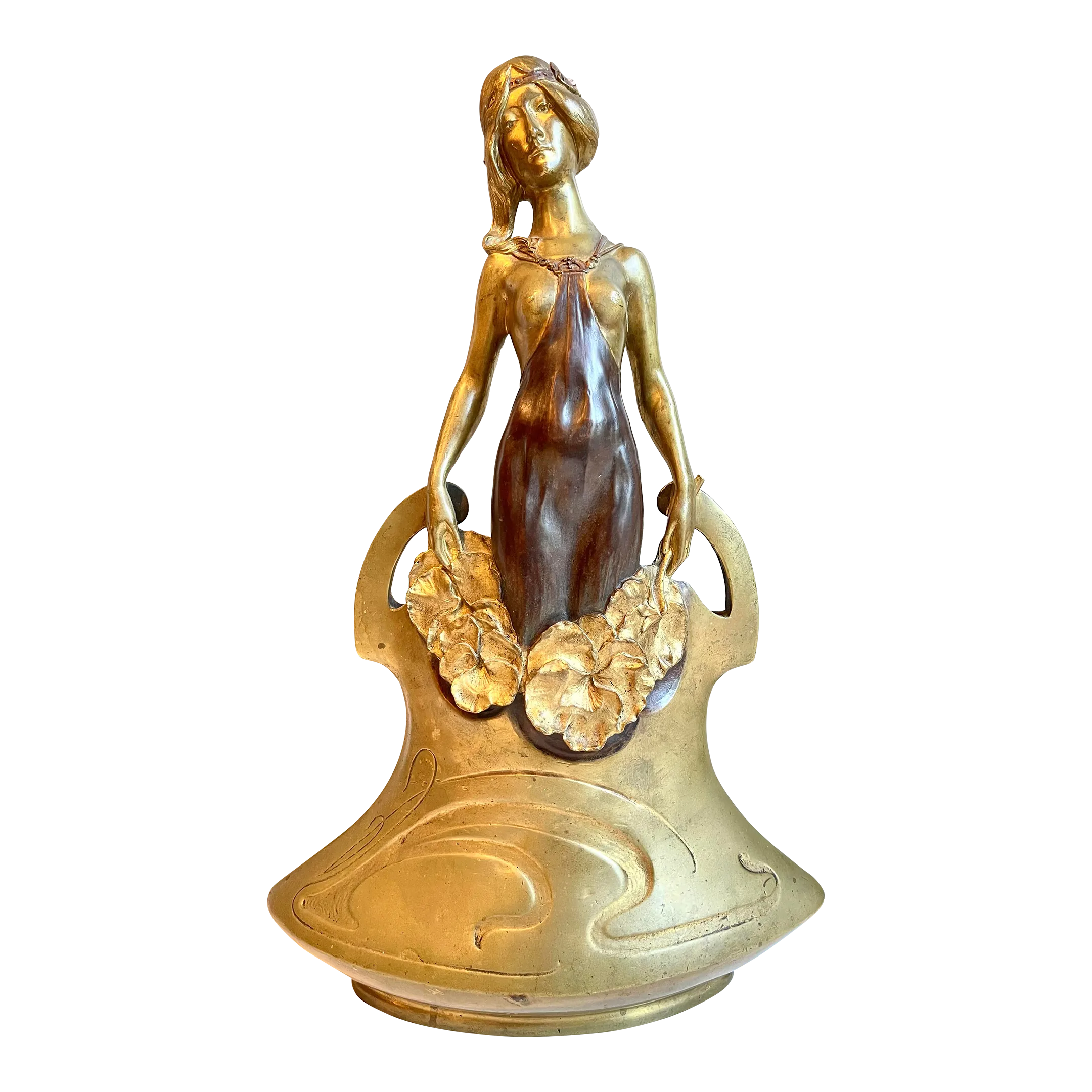 Late 19th Century Antique Art Nouveau Charles Korschann Bronze Vase ...