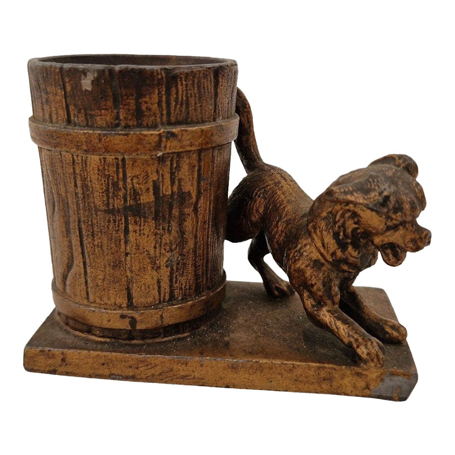 1920s Antique French Match Striker With Dog Figurine | Chairish