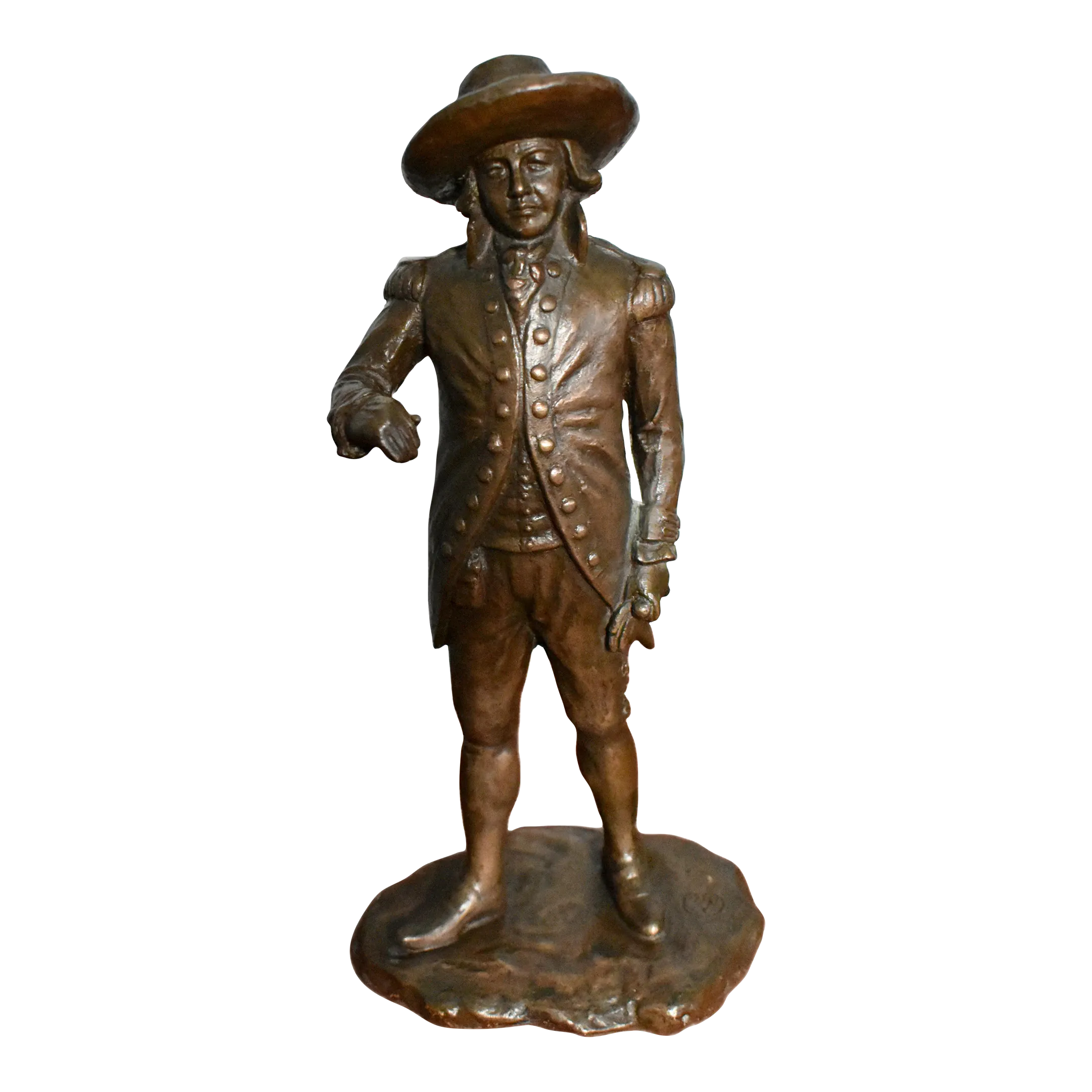 Vintage Bronze Colonial Figure of Well Dressed Man | Chairish