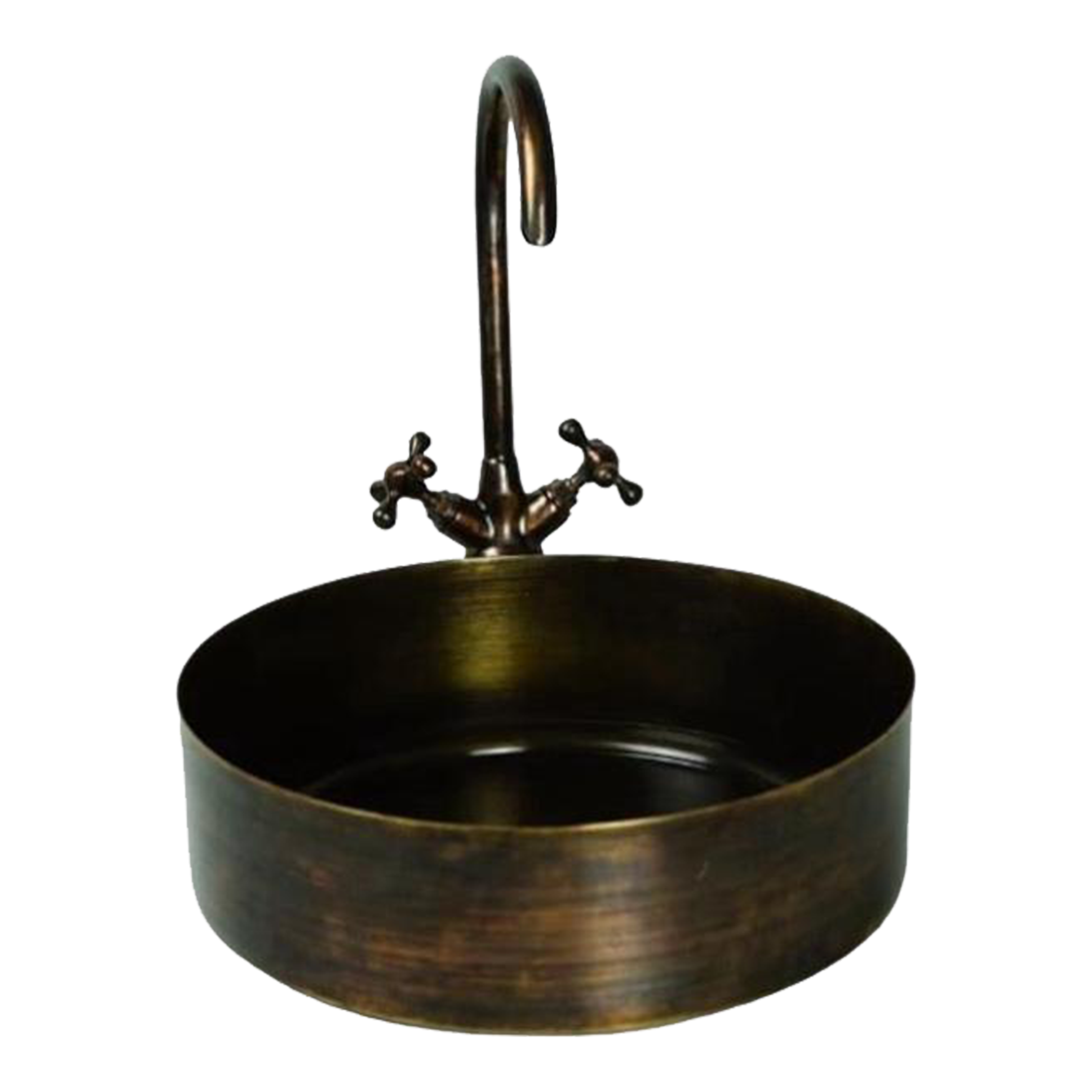Moroccan Brown Brass Bathroom Basin With Faucet 19.68 In | Chairish