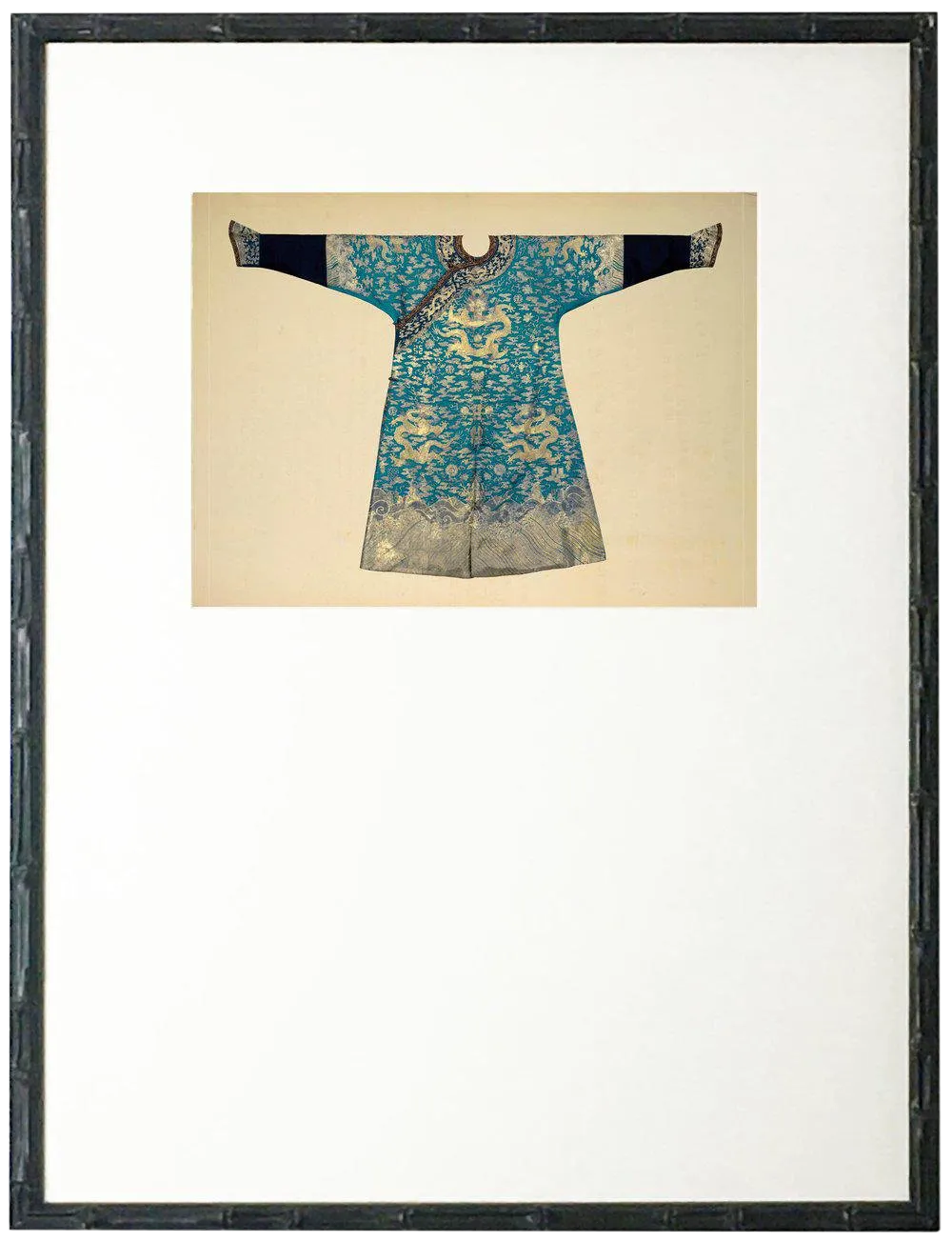 Turquoise Robe in Bamboo Frame 13x17 | Chairish