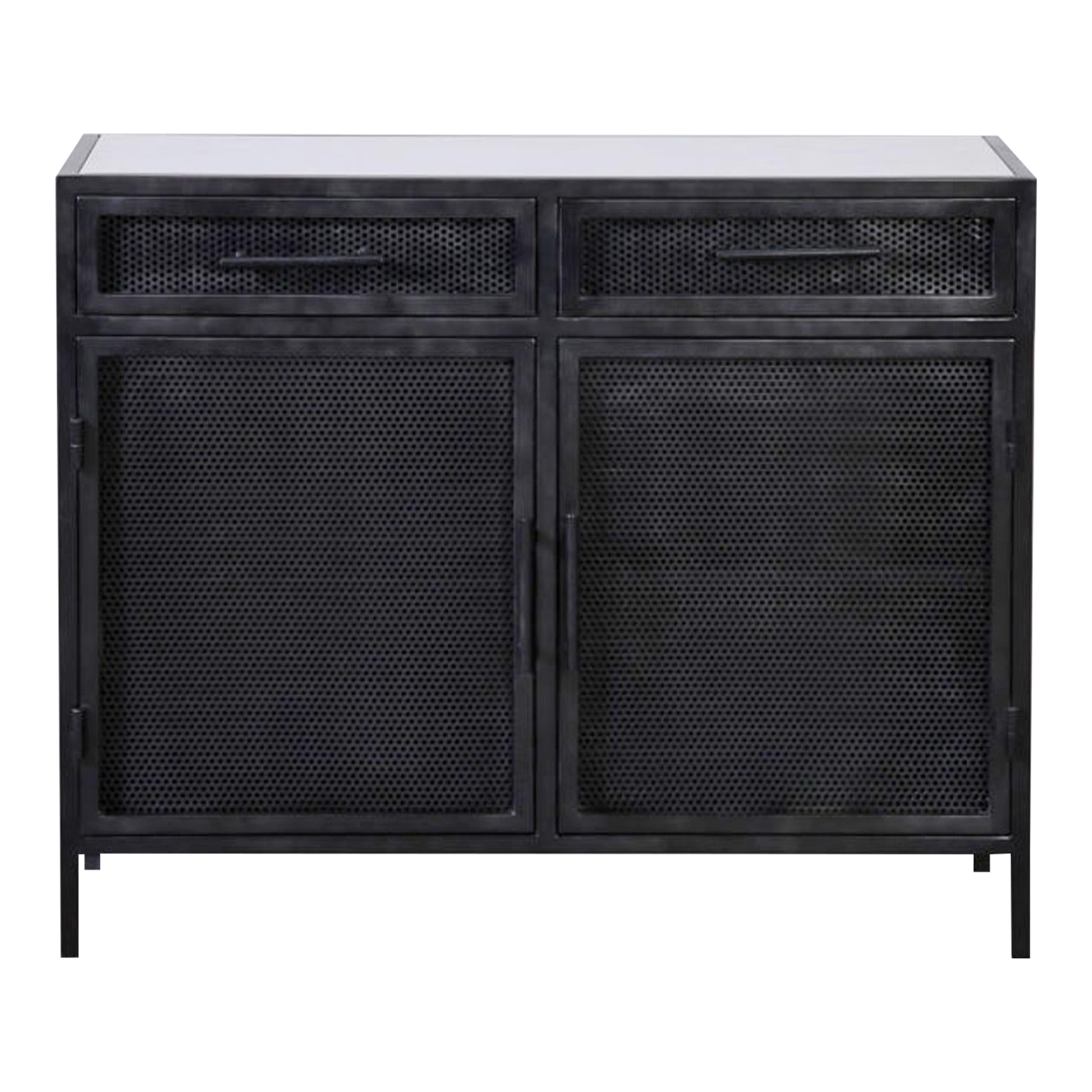 Gunmetal Screen Door Cabinet | Chairish